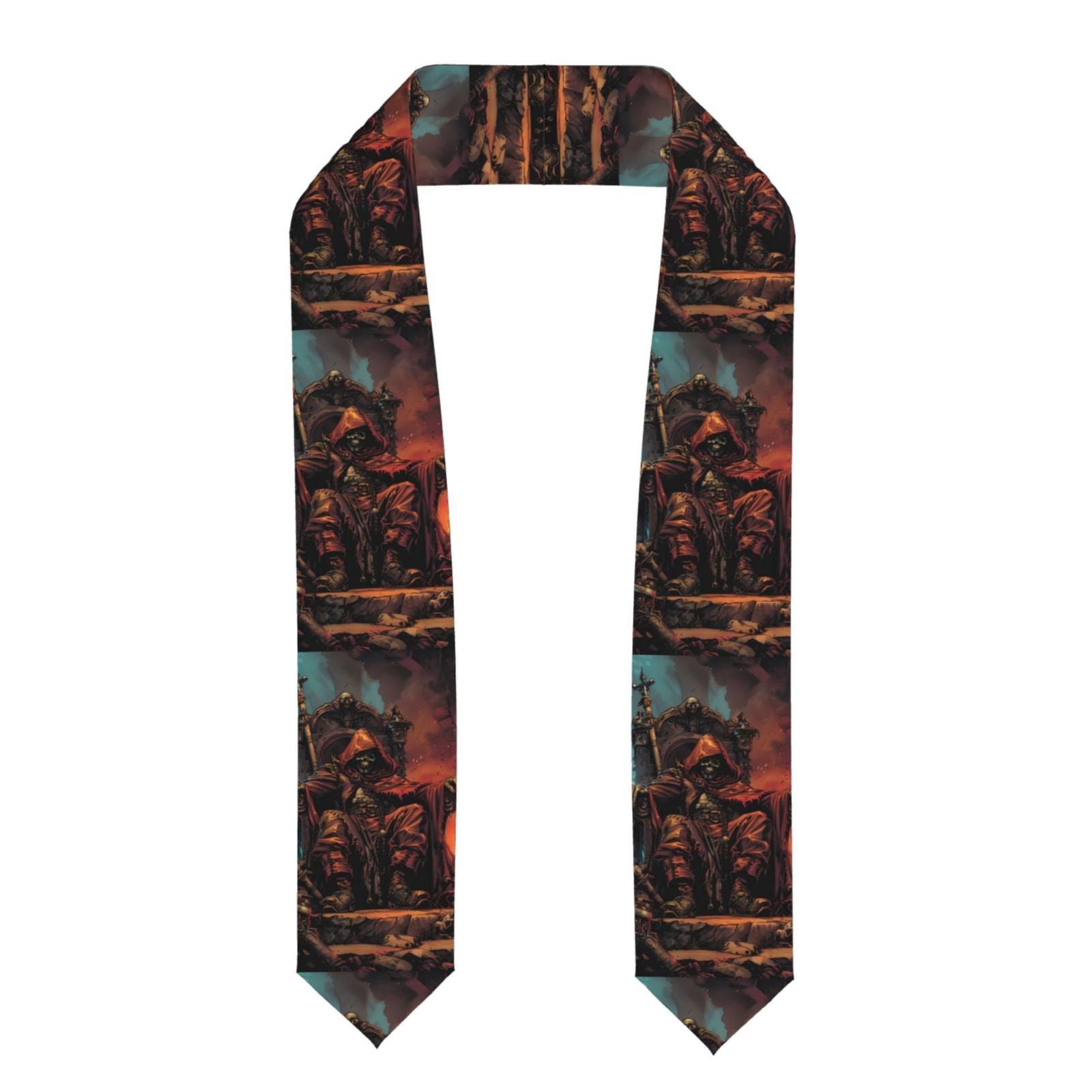 Rateoe Dark Skull King Throne Pattern Graduation Shawl Stole – Elegant ...