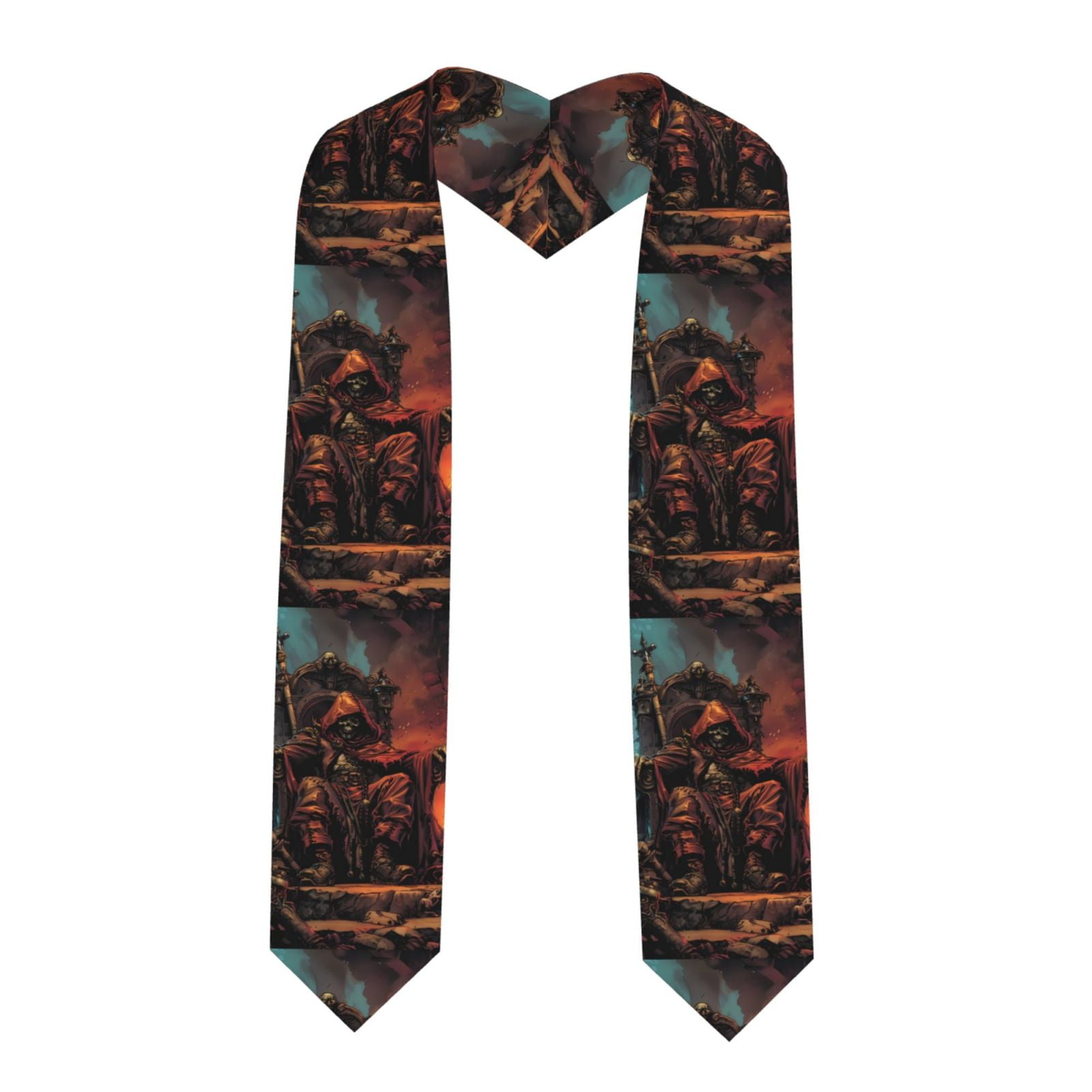 Rateoe Dark Skull King Throne Pattern Graduation Shawl Stole – Elegant ...