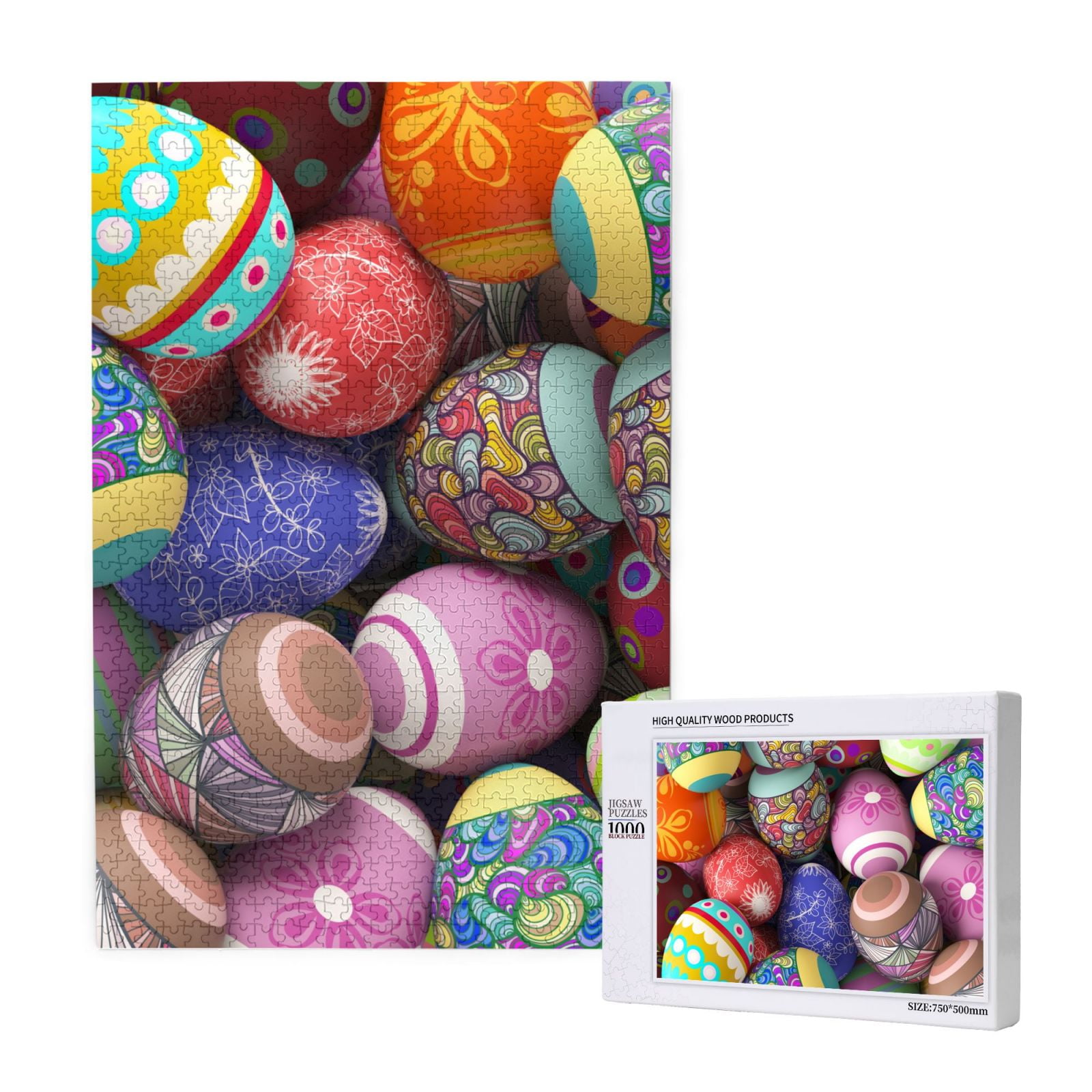 Rateoe Easter Eggs1 Pattern Wooden Picture Puzzle ,1000 Piece Jigsaw ...
