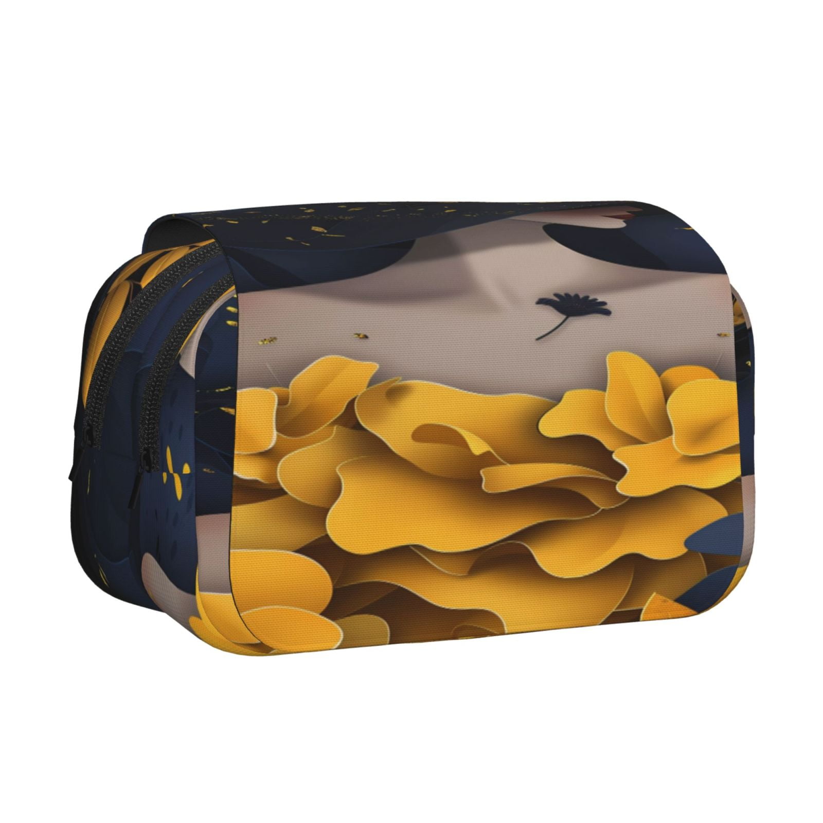 Rateoe Elegant Lady With Hat Pattern Double Clamshell Pen Case, Storage ...