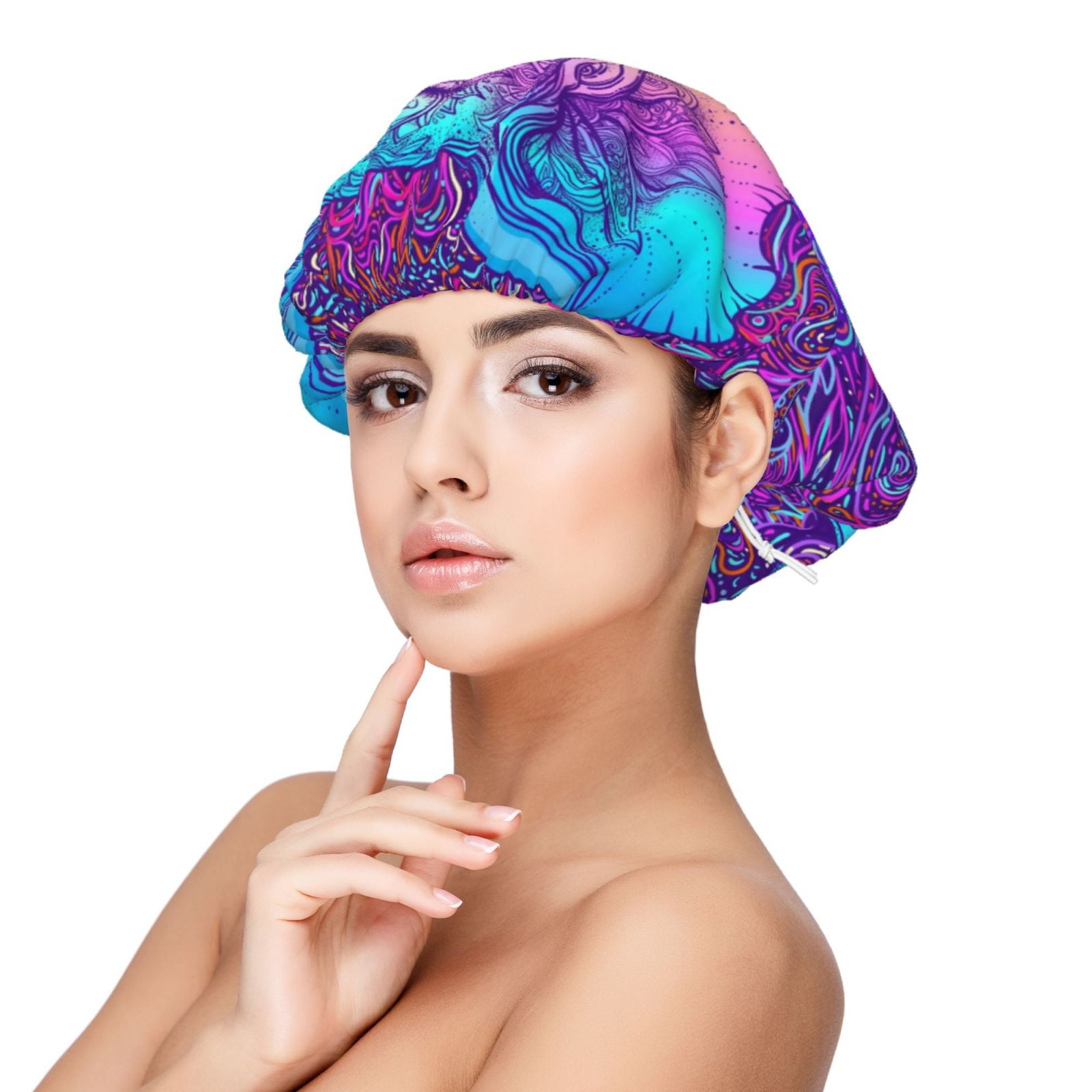 Rateoe Elephant in Tribal Style Pattern Silk Satin Hair Bonnet for ...