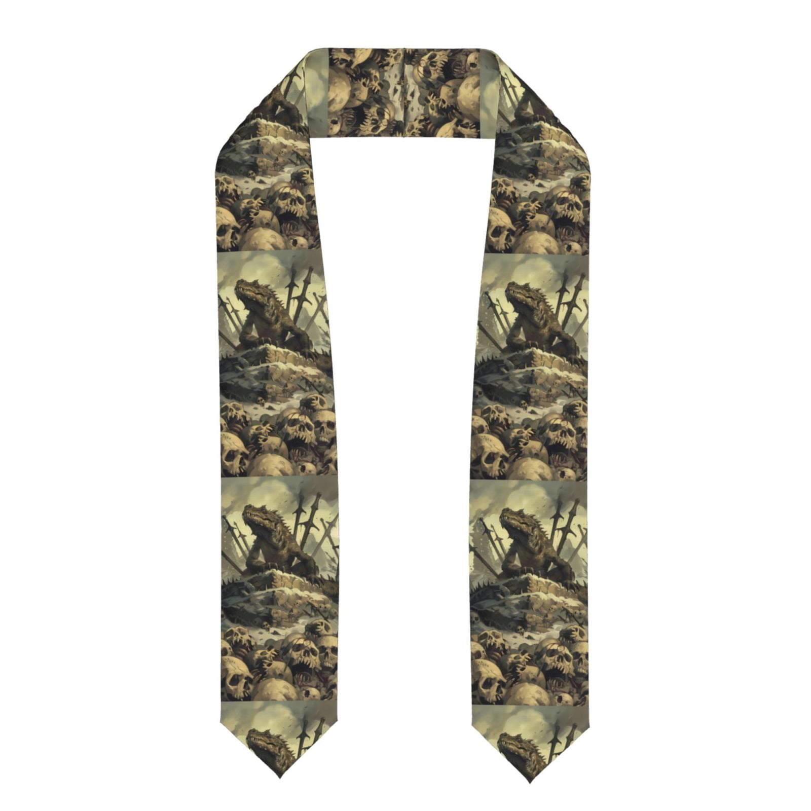 Rateoe Epic Dragon Skull Scene Pattern Graduation Shawl Stole – Elegant ...