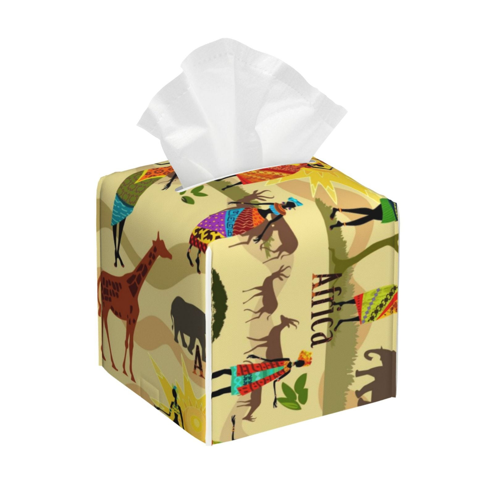 Rateoe Ethnic African Pattern Tissue Box Cover, Modern Square ...