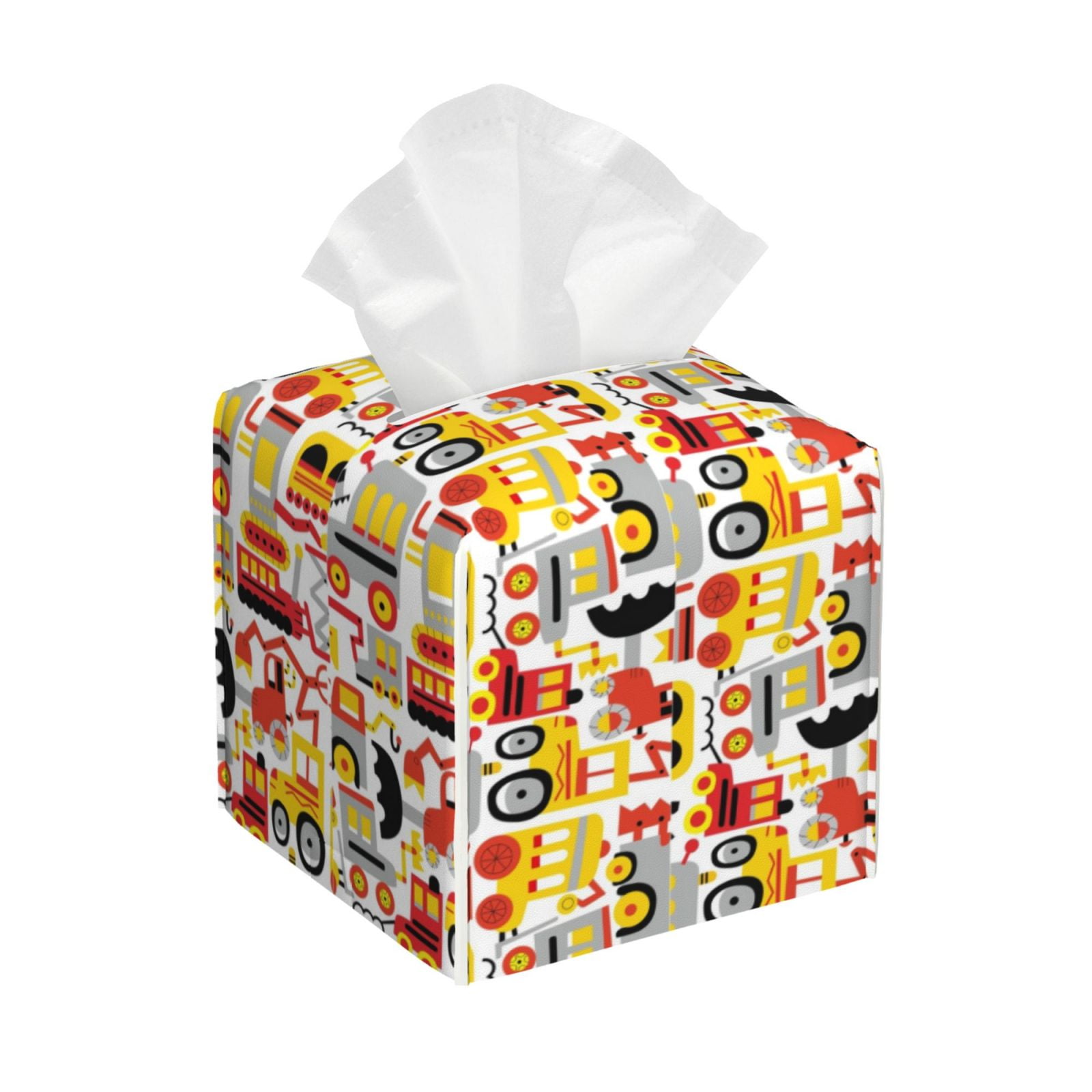 Rateoe Excavator (2) Pattern Tissue Box Cover, Modern Square Decorative ...