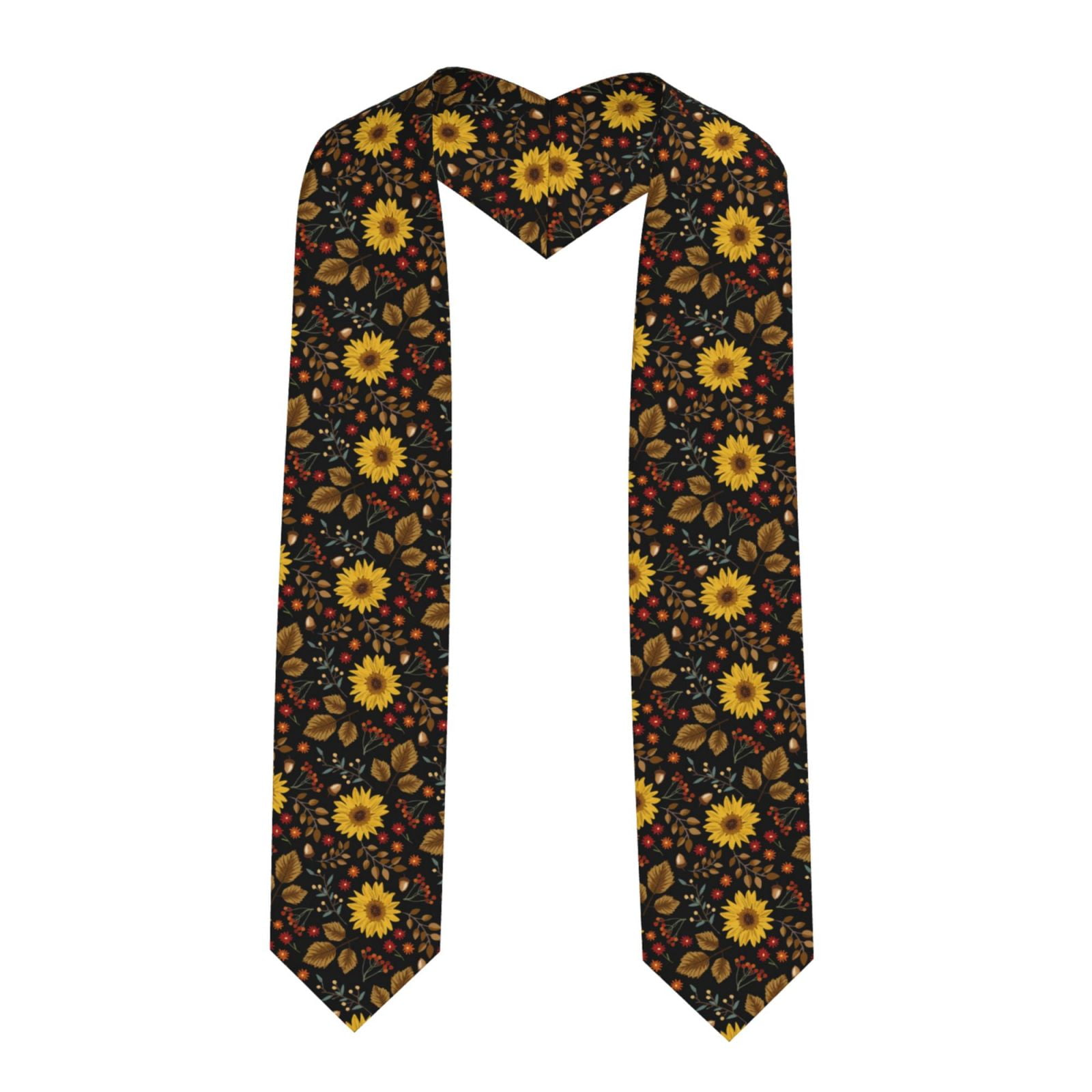 Rateoe Fall Sunflowers Leaves Pattern Graduation Shawl Stole – Elegant ...