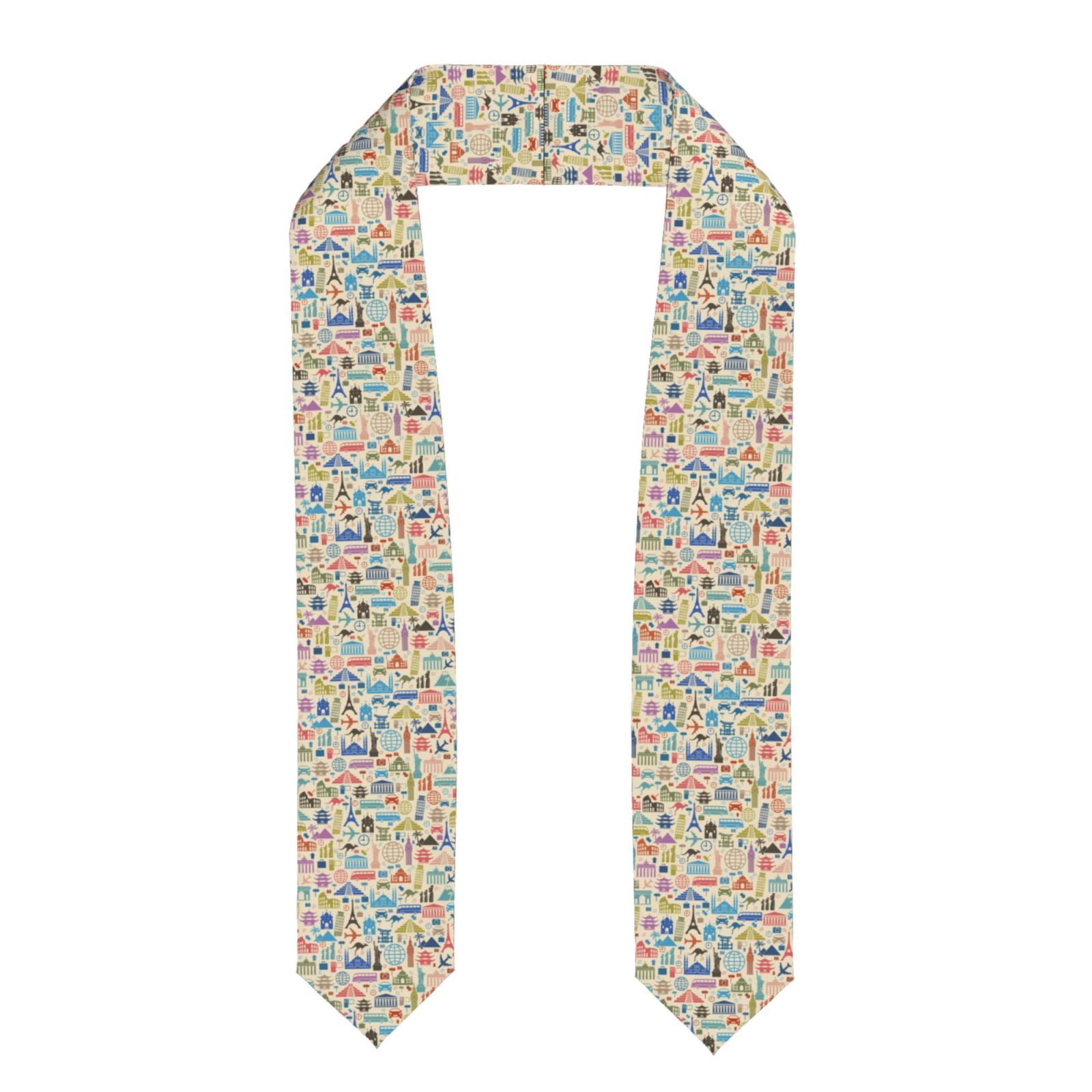Rateoe Famous Places Pattern Graduation Shawl Stole – Elegant Stole for ...