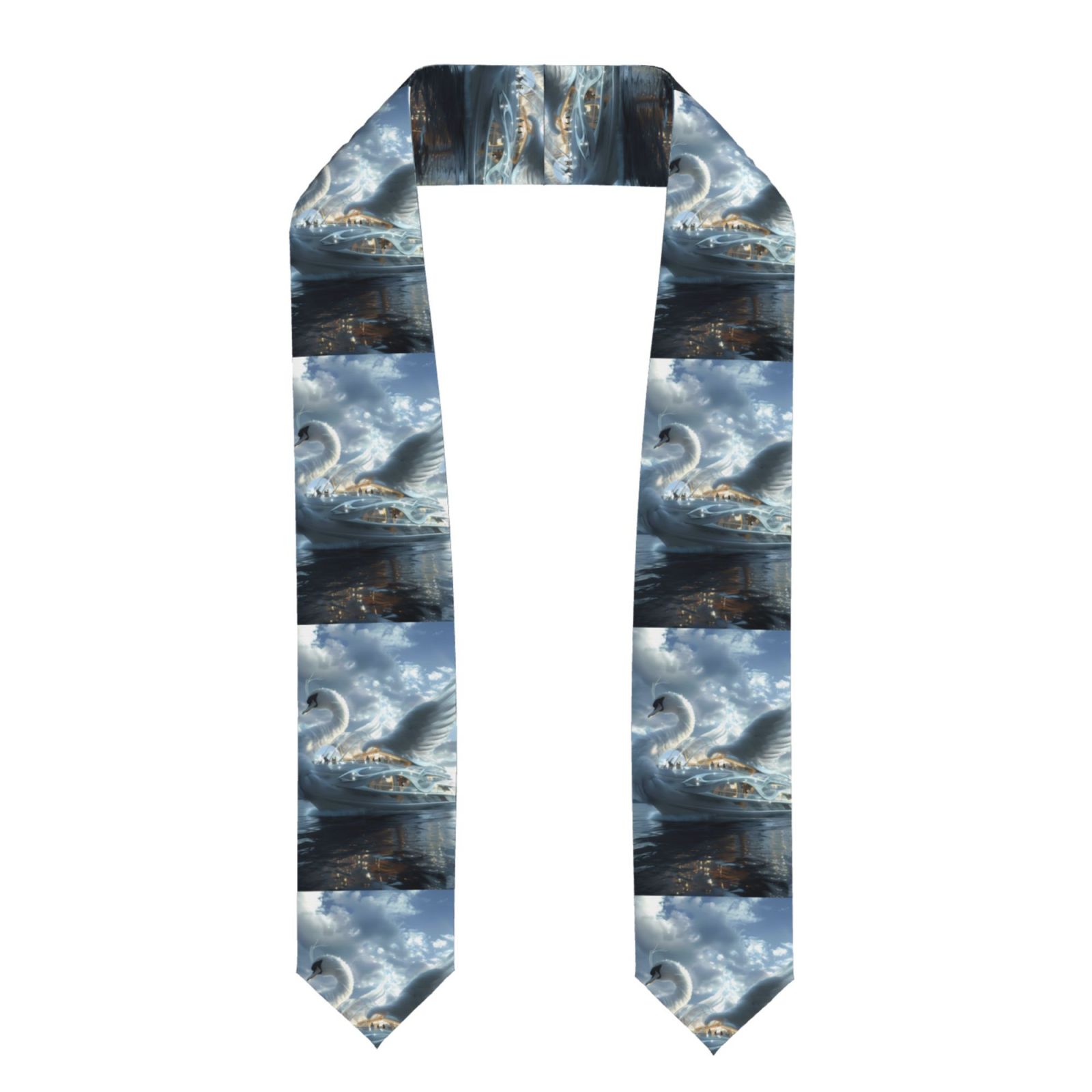 Rateoe Fantasy Swan Yacht Design Pattern Graduation Shawl Stole ...