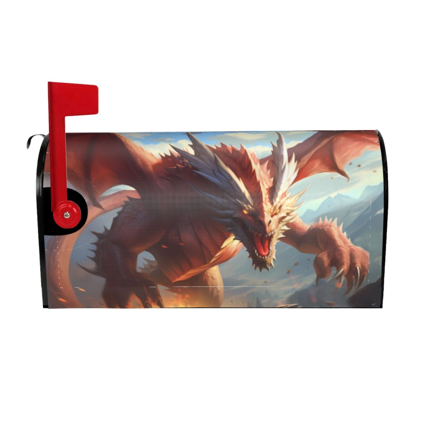 Rateoe Ferocious Dragon Fury Printed Mailbox Covers - Easy to Install ...