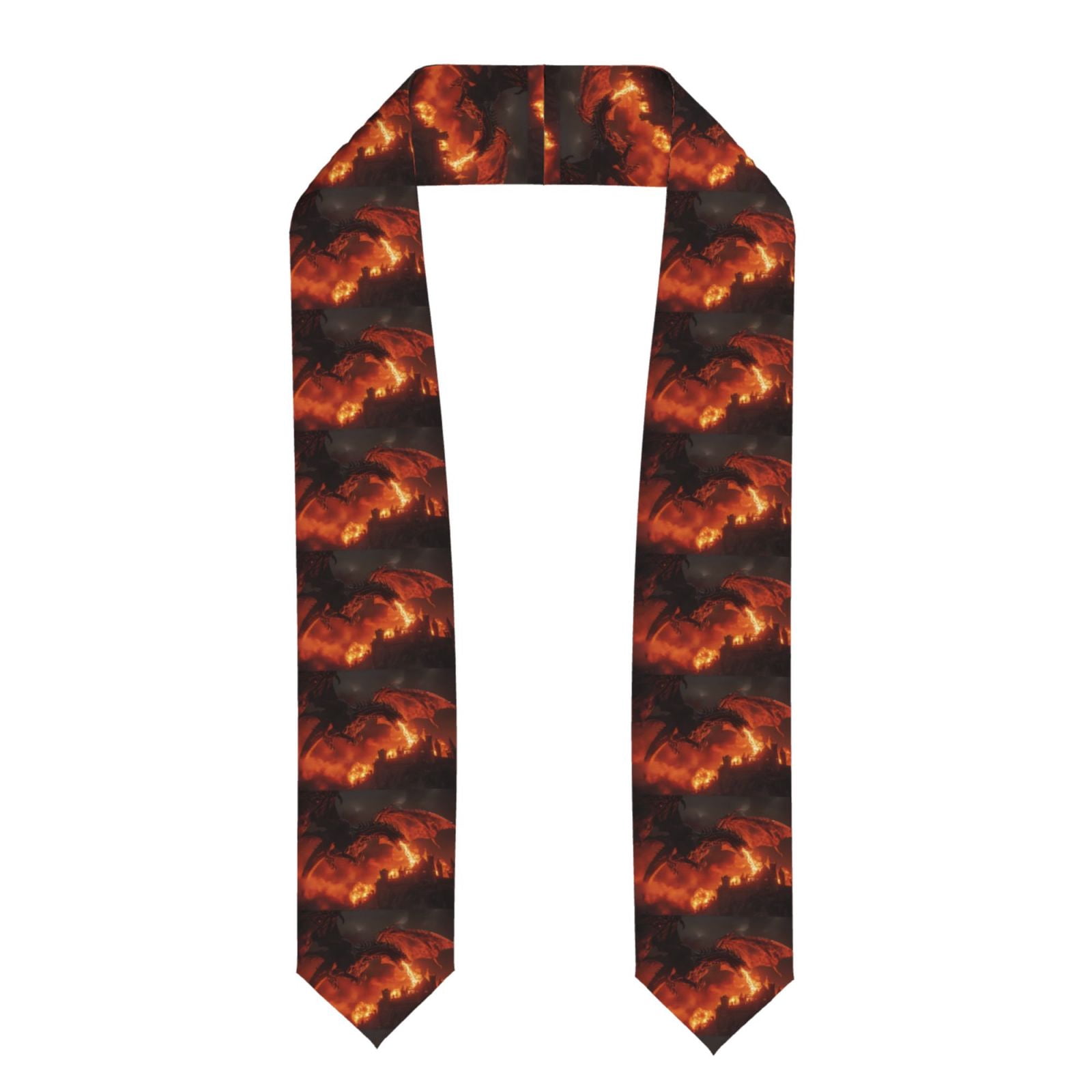 Rateoe Fiery Dragons Castle Attack Pattern Graduation Shawl Stole ...