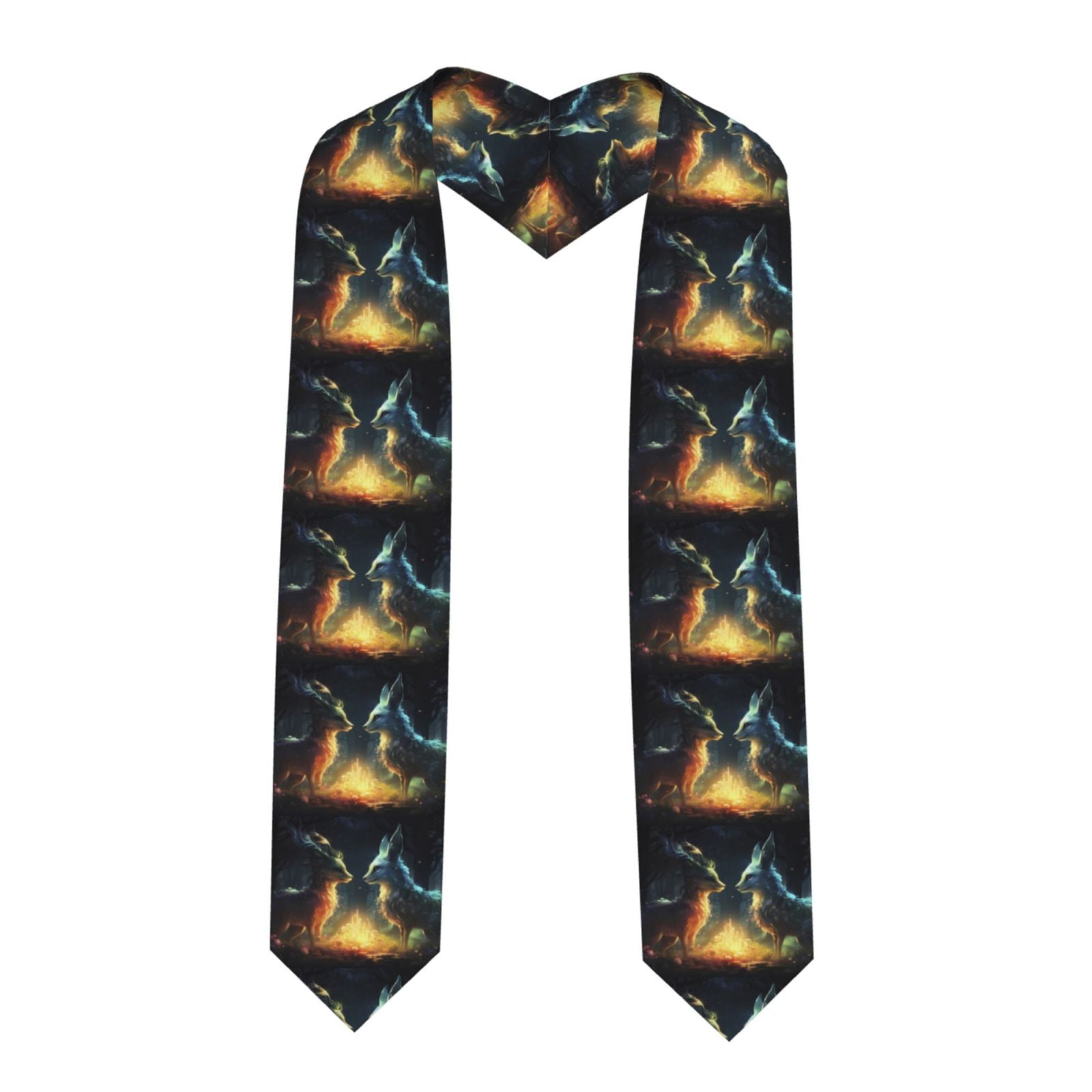Rateoe Firefly Forest Fox Pattern Graduation Shawl Stole – Elegant ...