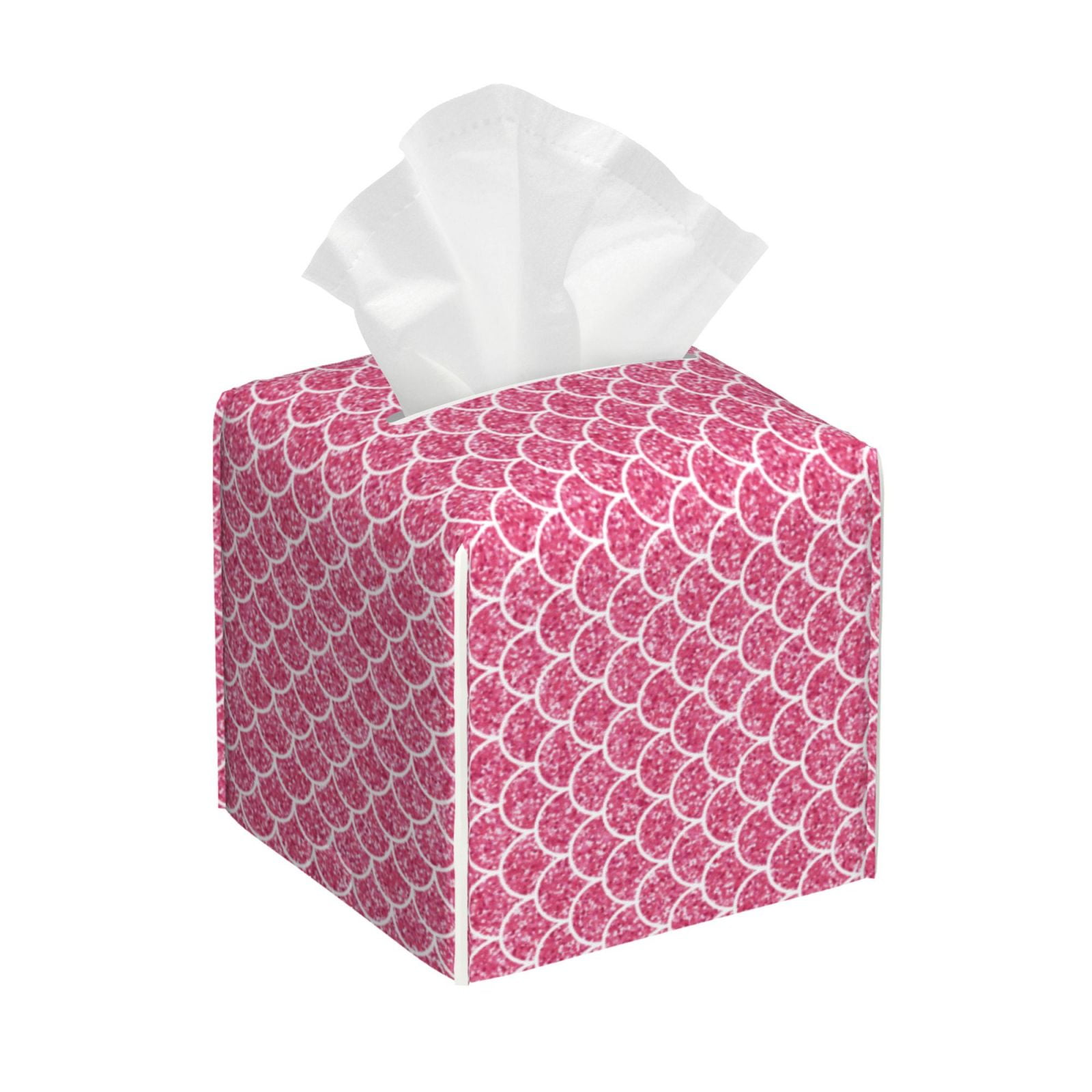 Rateoe Fish Scales Pattern Tissue Box Cover, Modern Square Decorative ...