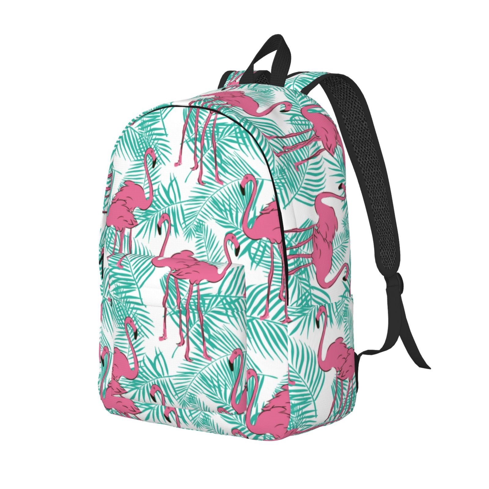Rateoe Flamingo Pattern Durable Canvas Backpack for Men & Women ...