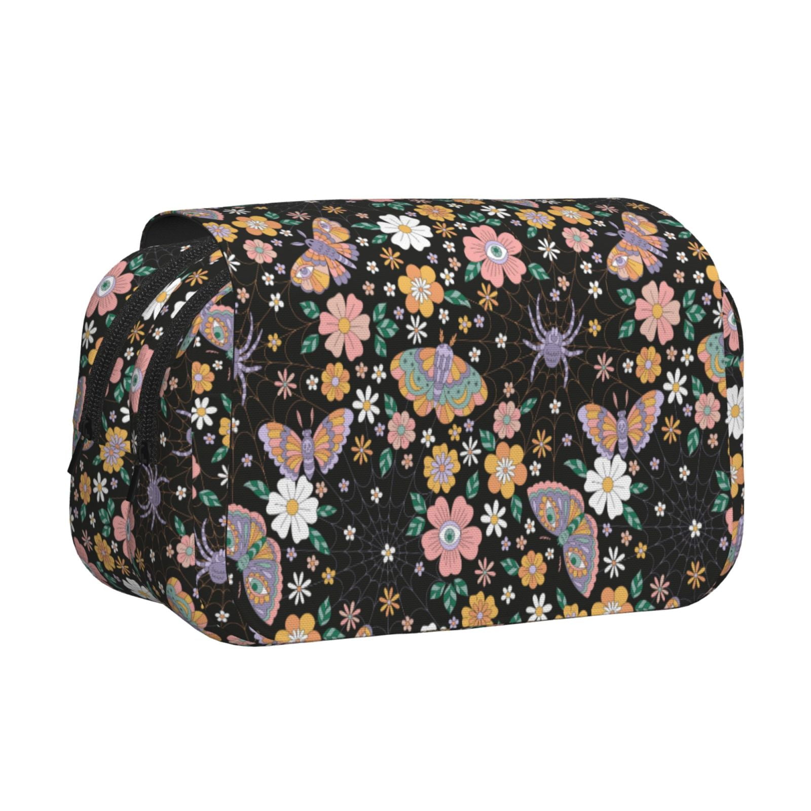 Rateoe Floral Insects Pattern Double Clamshell Pen Case, Storage ...