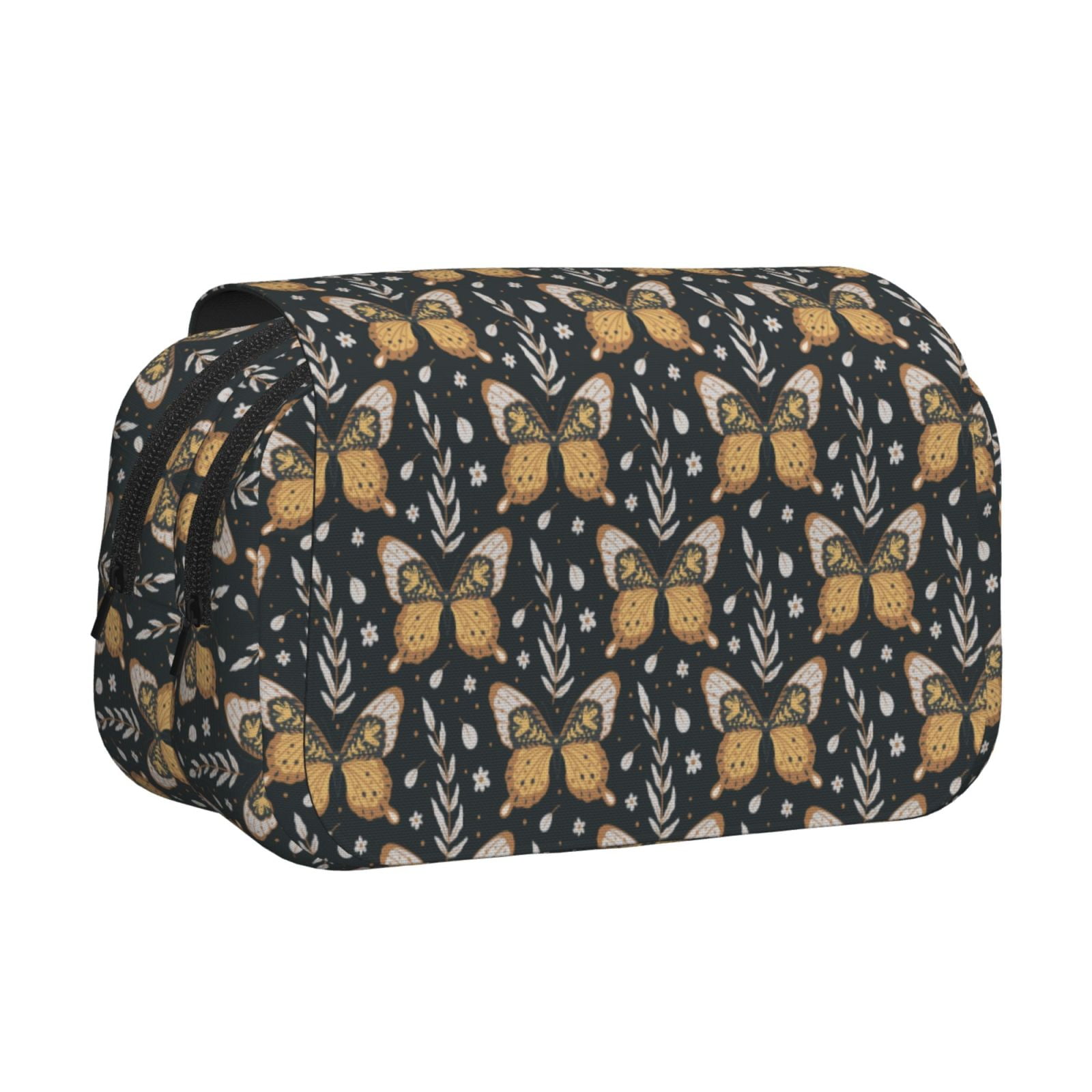 Rateoe Flower Butterfly Pattern Double Clamshell Pen Case, Storage ...
