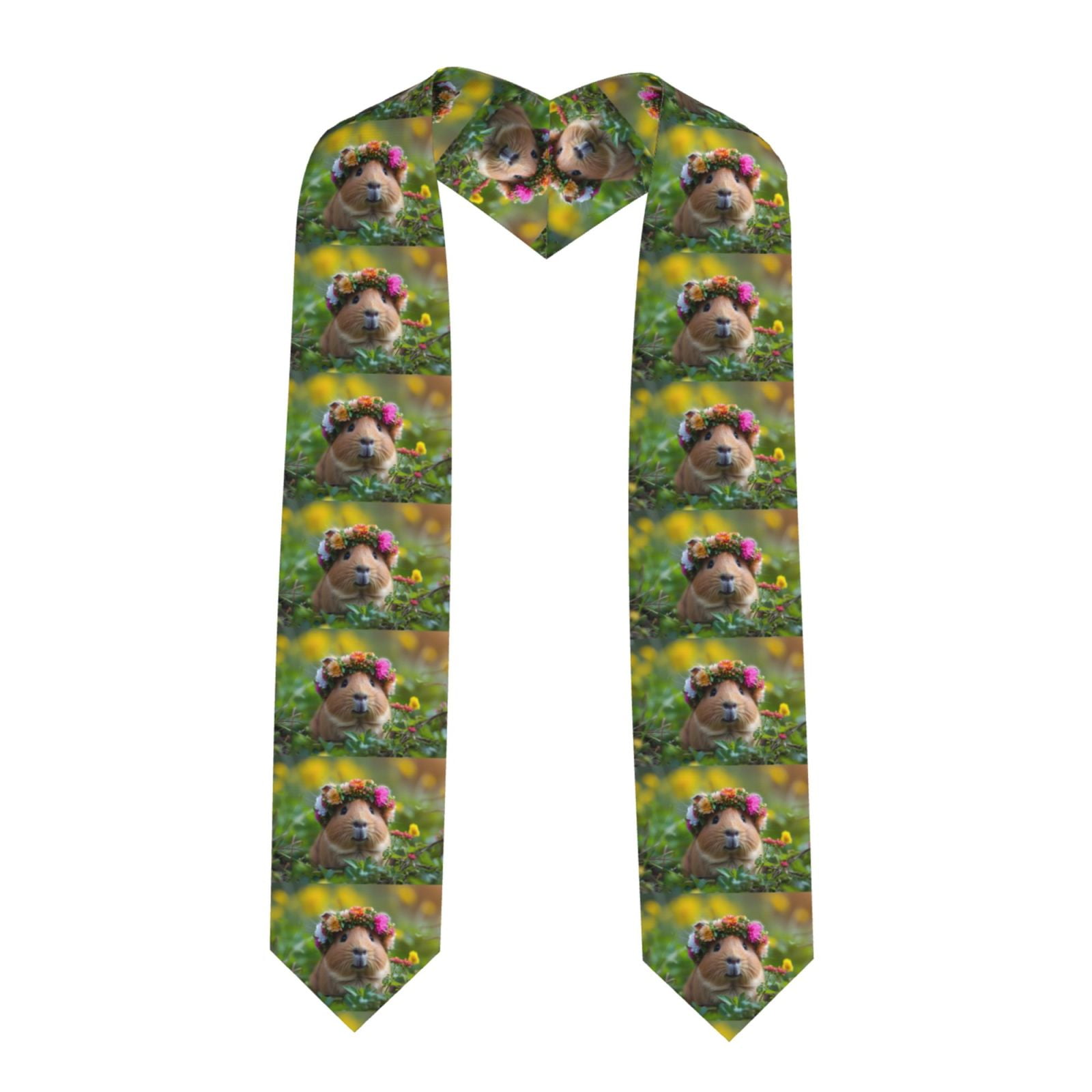 Rateoe Flower Crown Guinea Pig Pattern Graduation Shawl Stole – Elegant ...