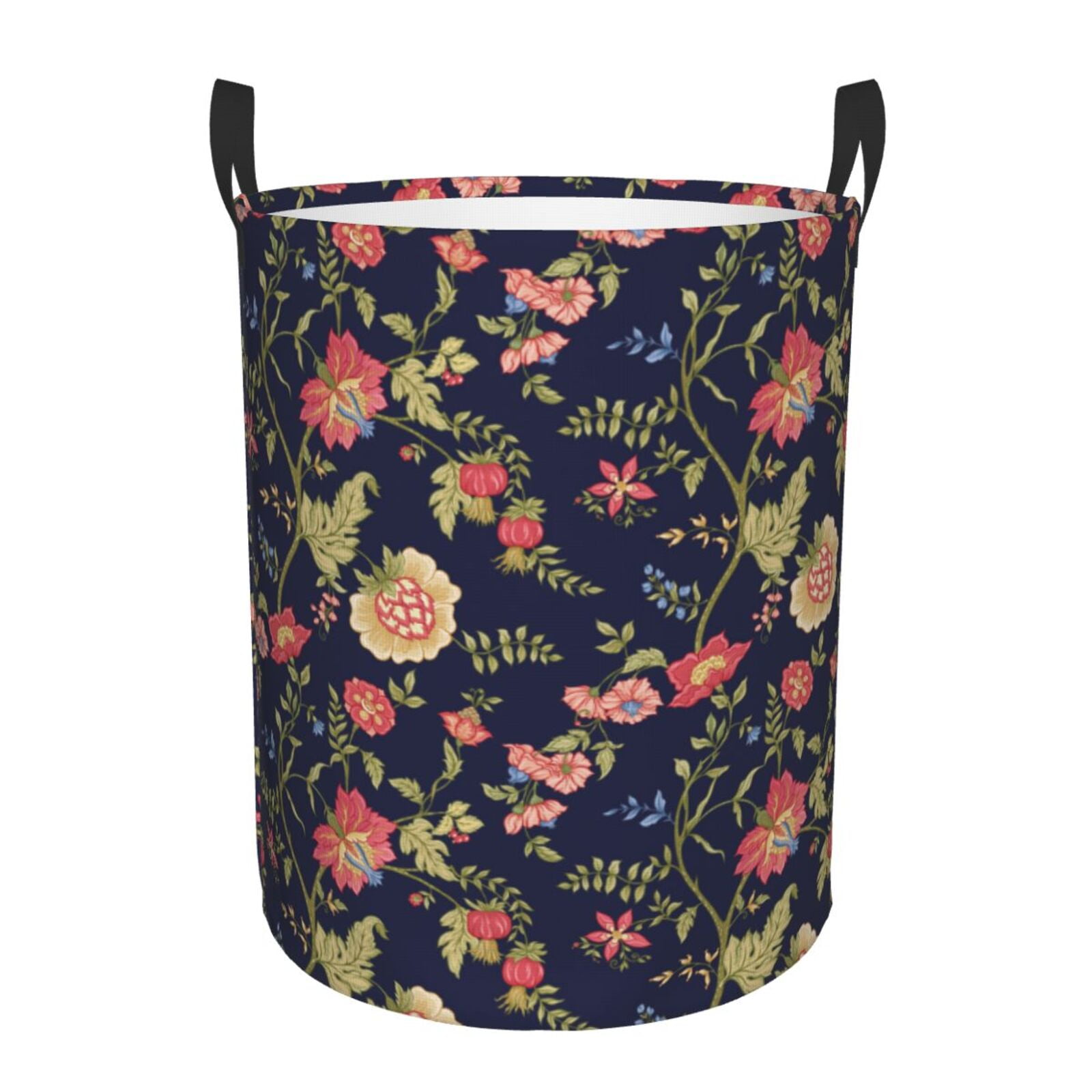 Rateoe Flower Pattern Round Laundry Hamper Basket, Tall Hamper Basket ...