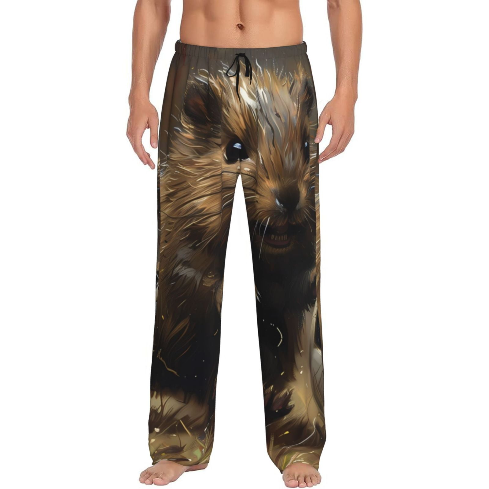 Rateoe Football Loving Hamster Pattern Men’s Ultra-Soft Comfy Pajama ...