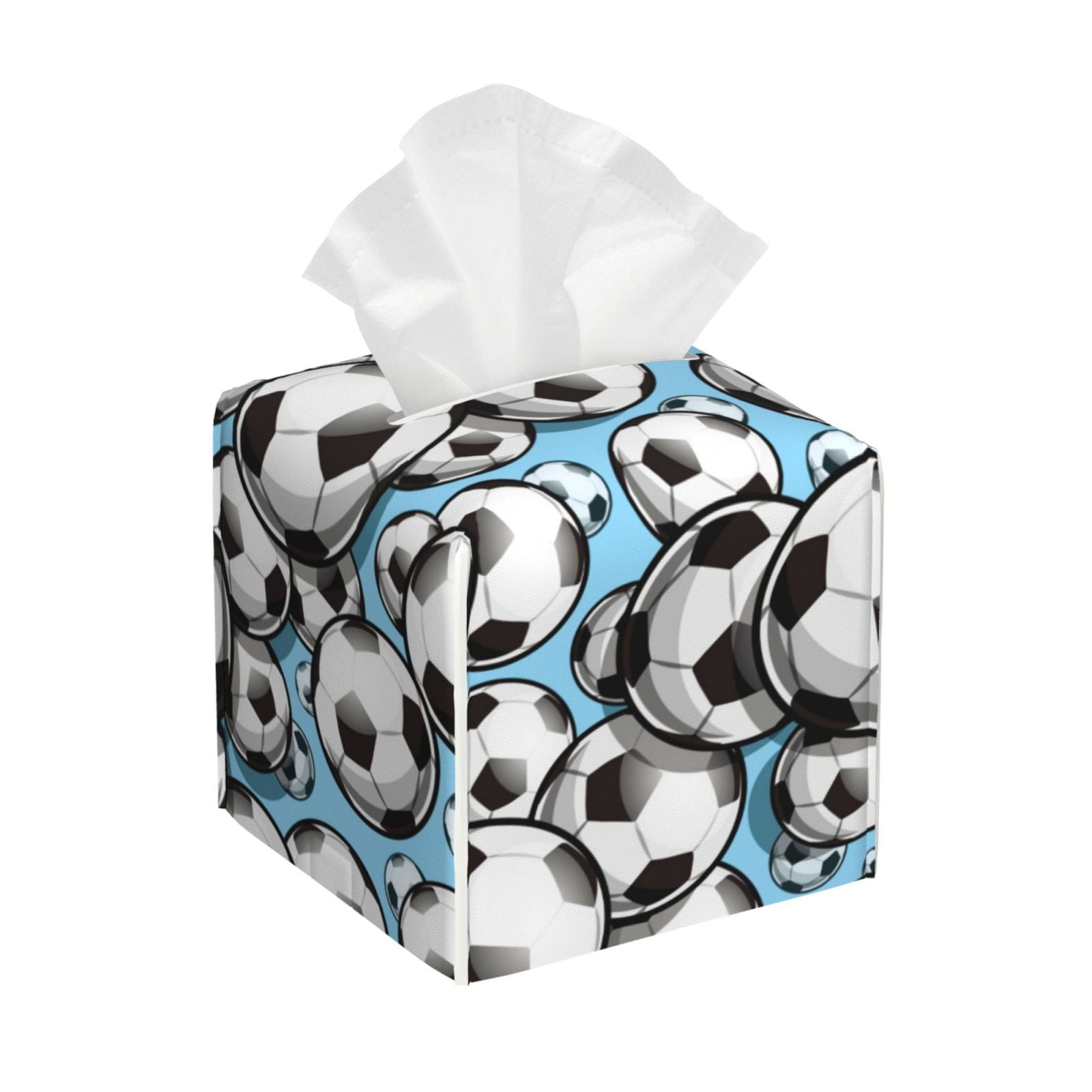 Rateoe Football Soccer Ball Pattern Tissue Box Cover, Modern Square ...