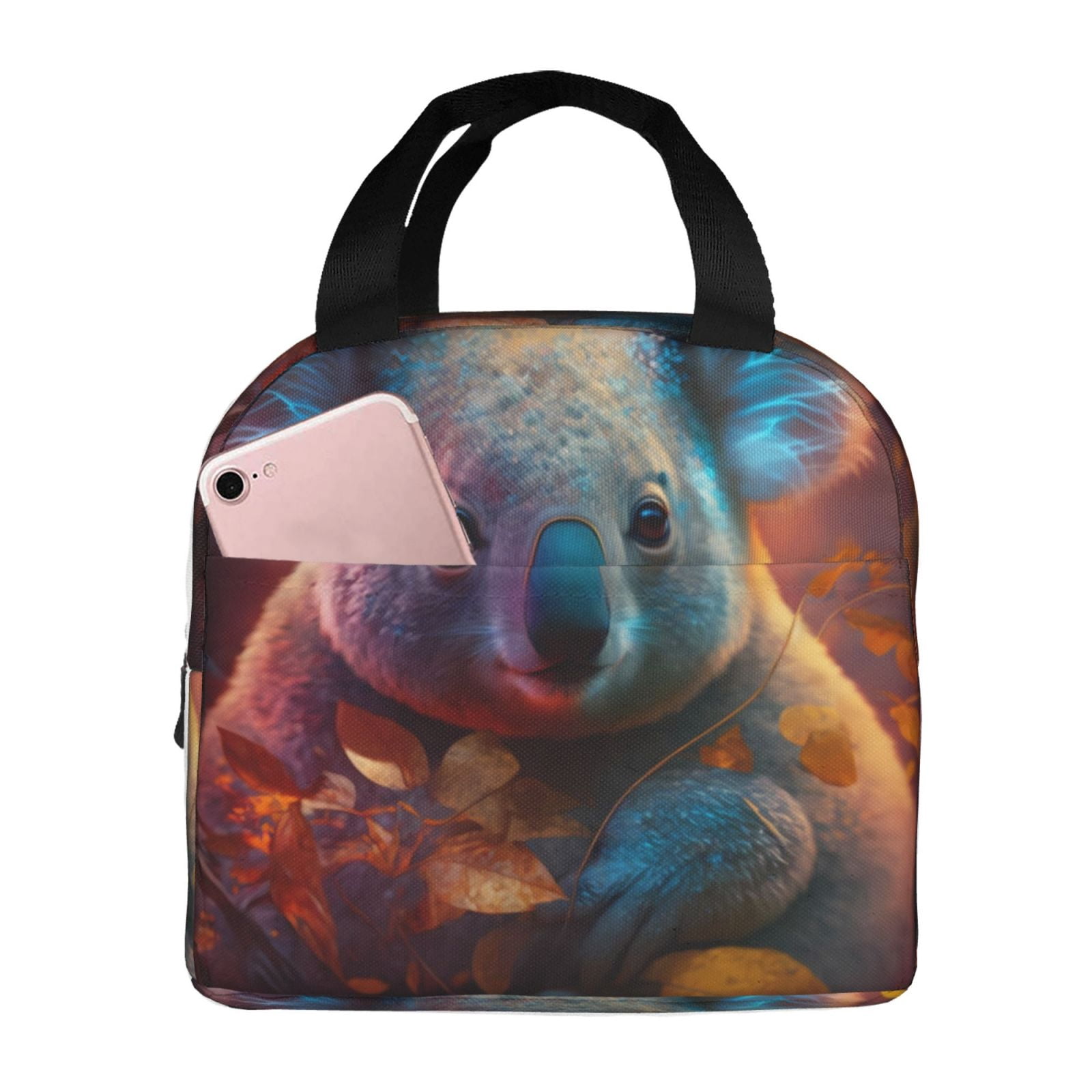 Rateoe Forest Koala Pattern Insulated Lunch Bag with Thick Aluminum ...
