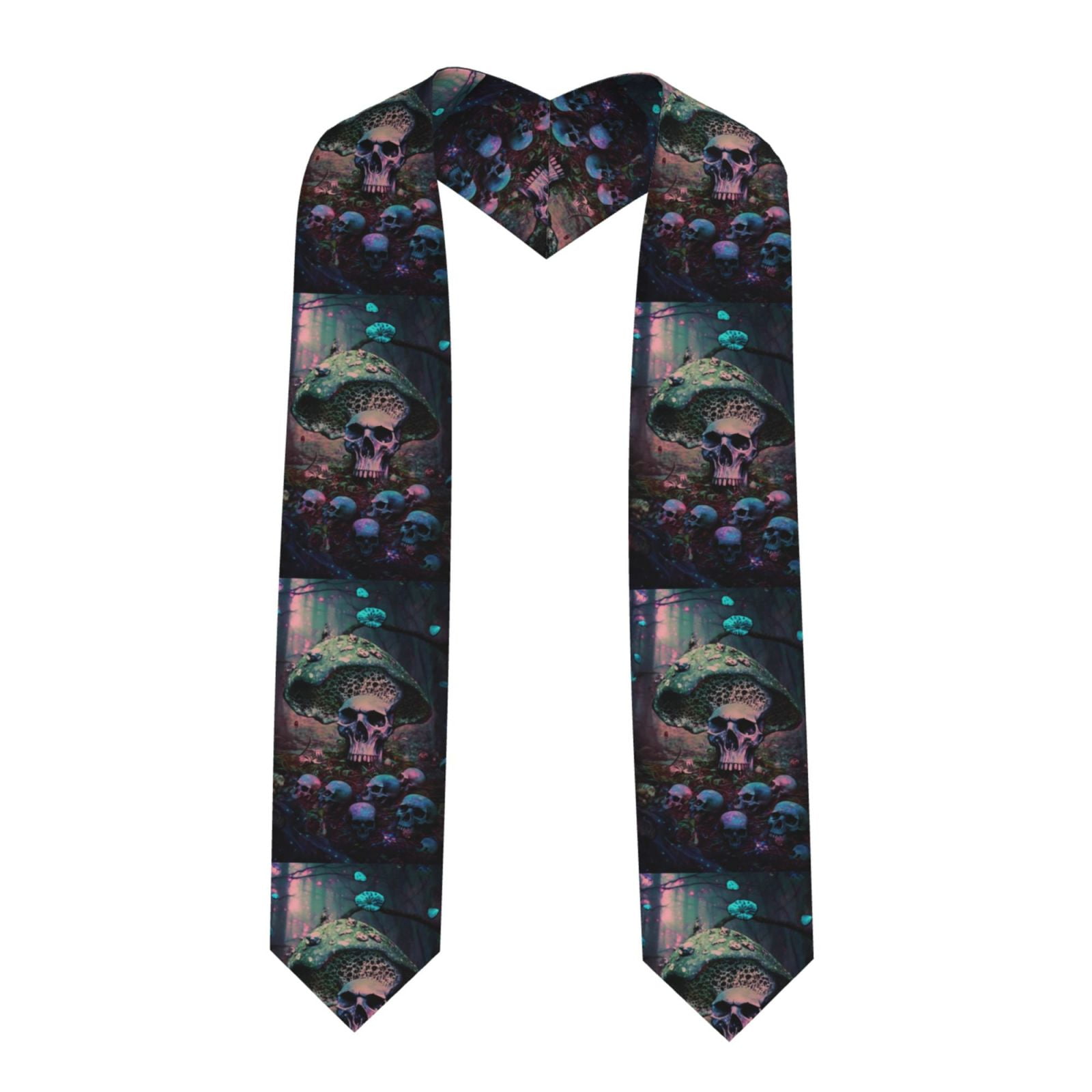 Rateoe Forest Mushroom Skull Pattern Graduation Shawl Stole – Elegant ...