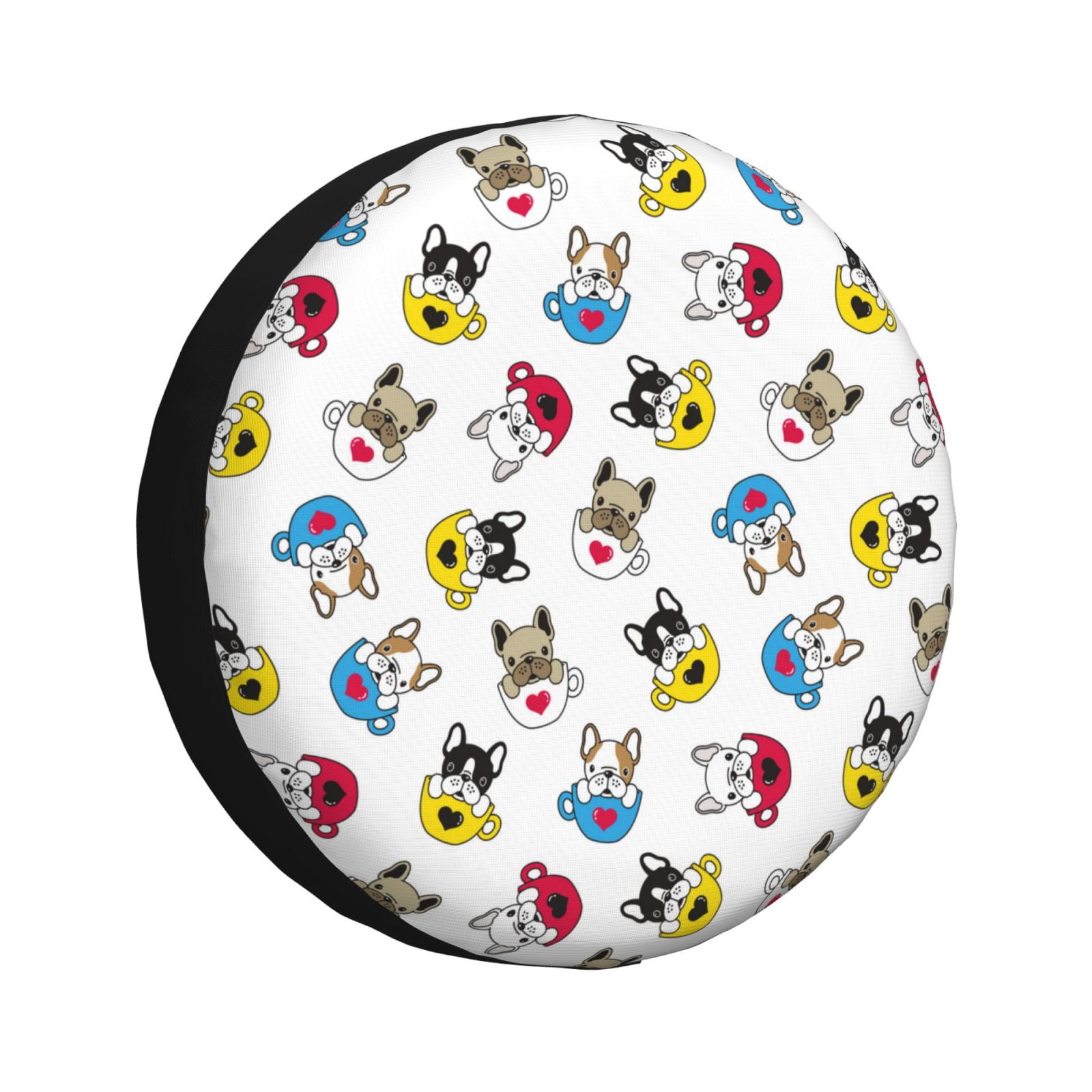 Rateoe French Bulldog With Coffee Cup Pattern Tire Cover Wheel ...