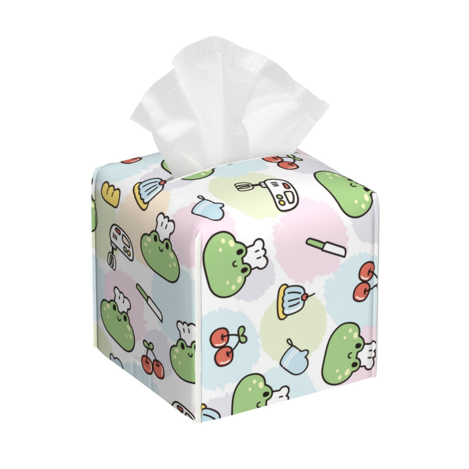 Rateoe Frog Wear Chef Hat Pattern Tissue Box Cover, Modern Square ...