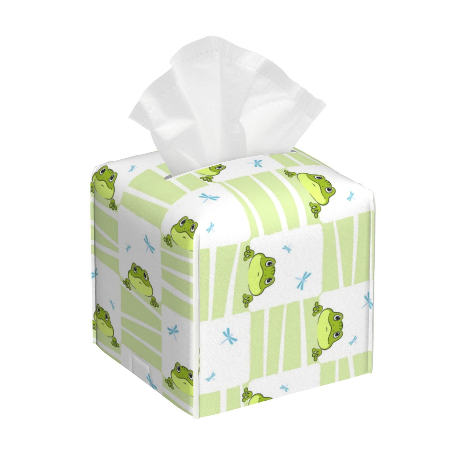 Rateoe Frogs and Dragonflies Pattern Tissue Box Cover, Modern Square ...
