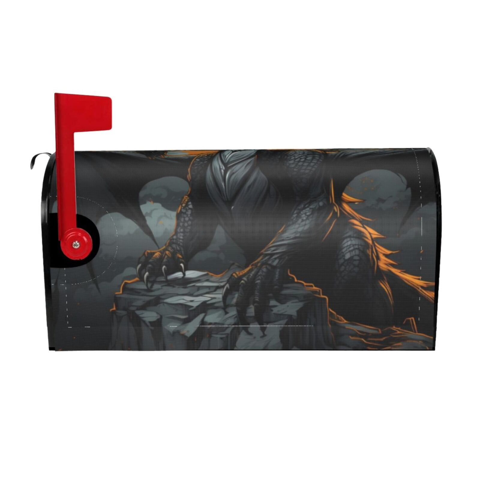 Rateoe Full Moon Black Dragon Printed Mailbox Covers - Easy to Install ...