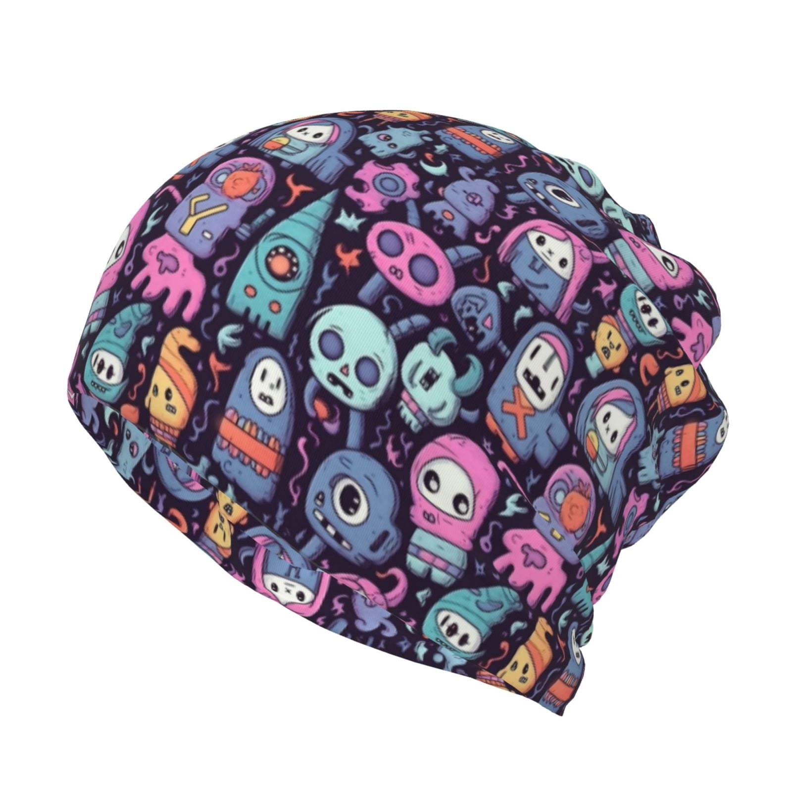 Rateoe Funny colorful skull ghost Cotton Slouchy Beanie Hat for Men ...