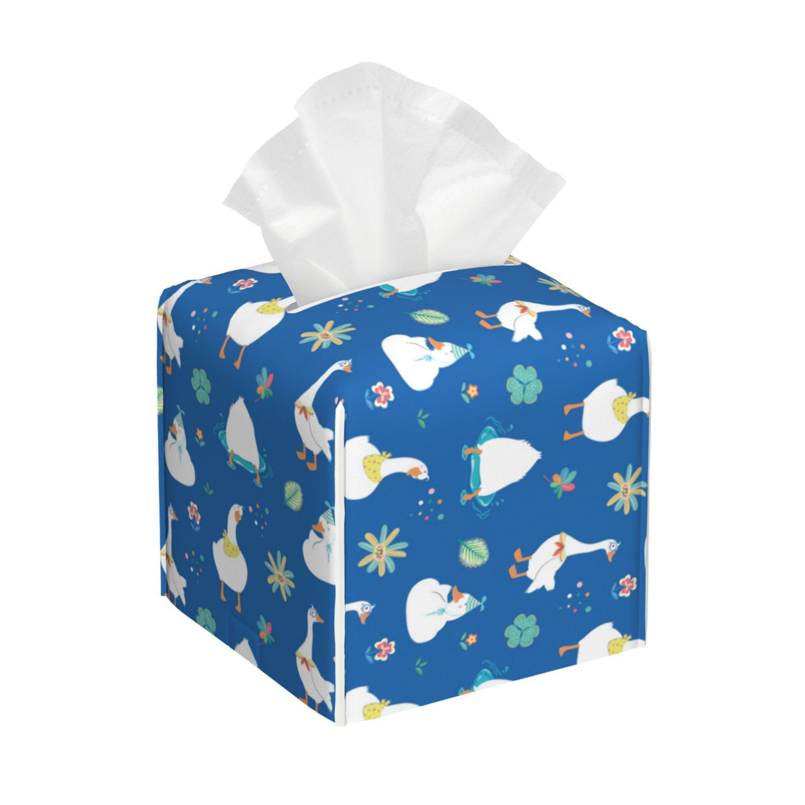 Rateoe Geese and leaves Pattern Tissue Box Cover, Modern Square ...