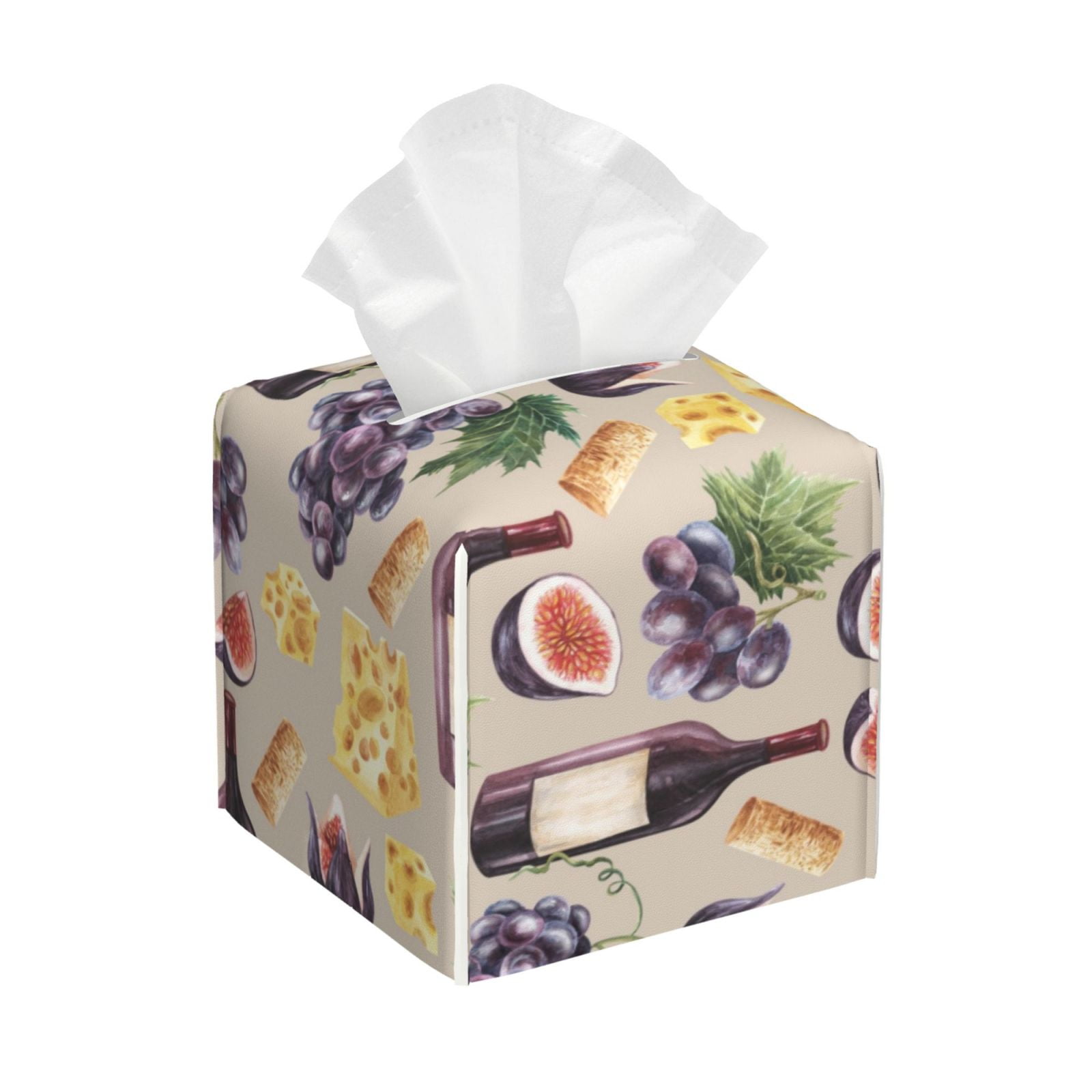 Rateoe Glasses Of Red Wine Pattern Tissue Box Cover, Modern Square ...