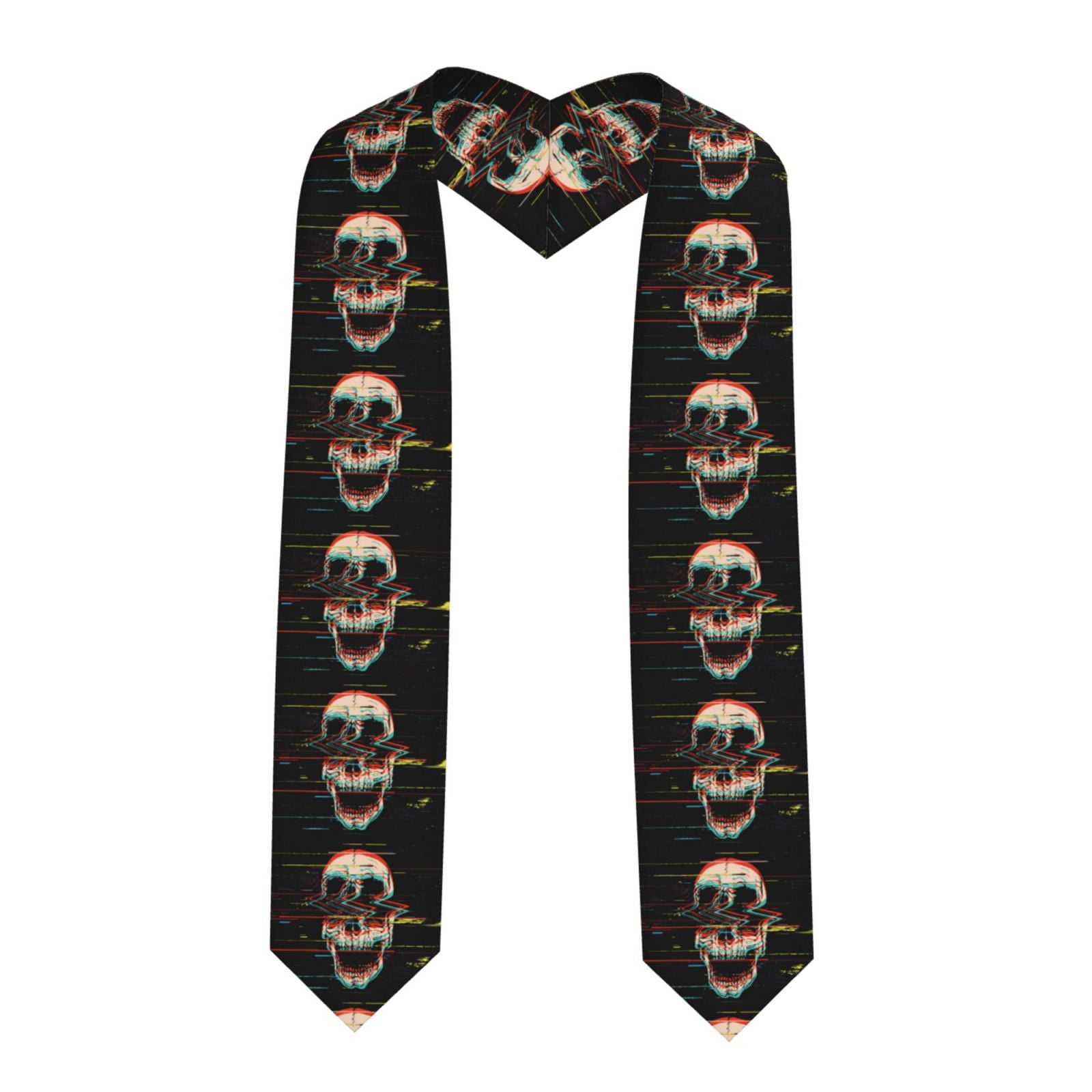 Rateoe Glitch Screaming Skull Pattern Graduation Shawl Stole – Elegant ...