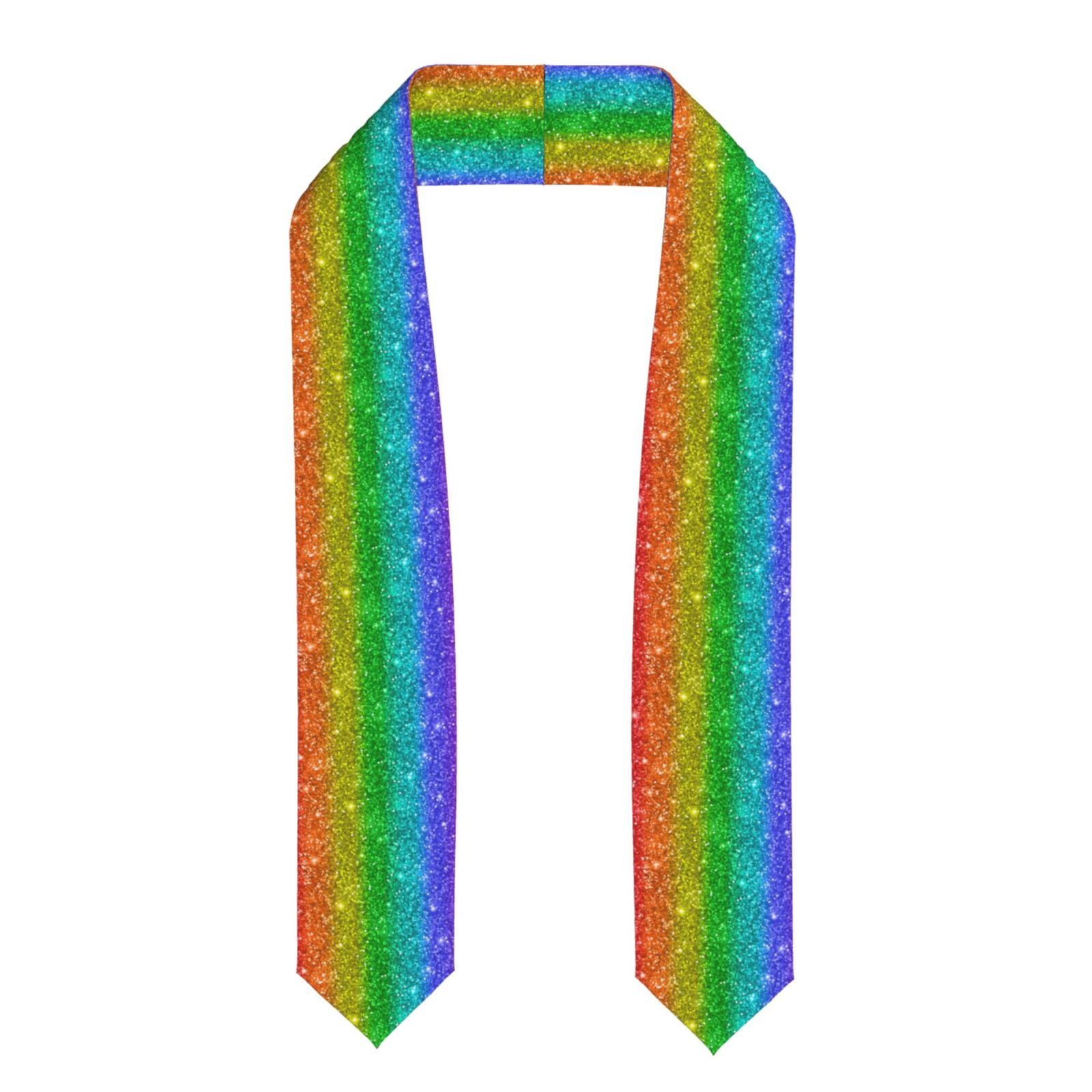 Rateoe Glitter Rainbow Pattern Graduation Shawl Stole – Elegant Stole ...