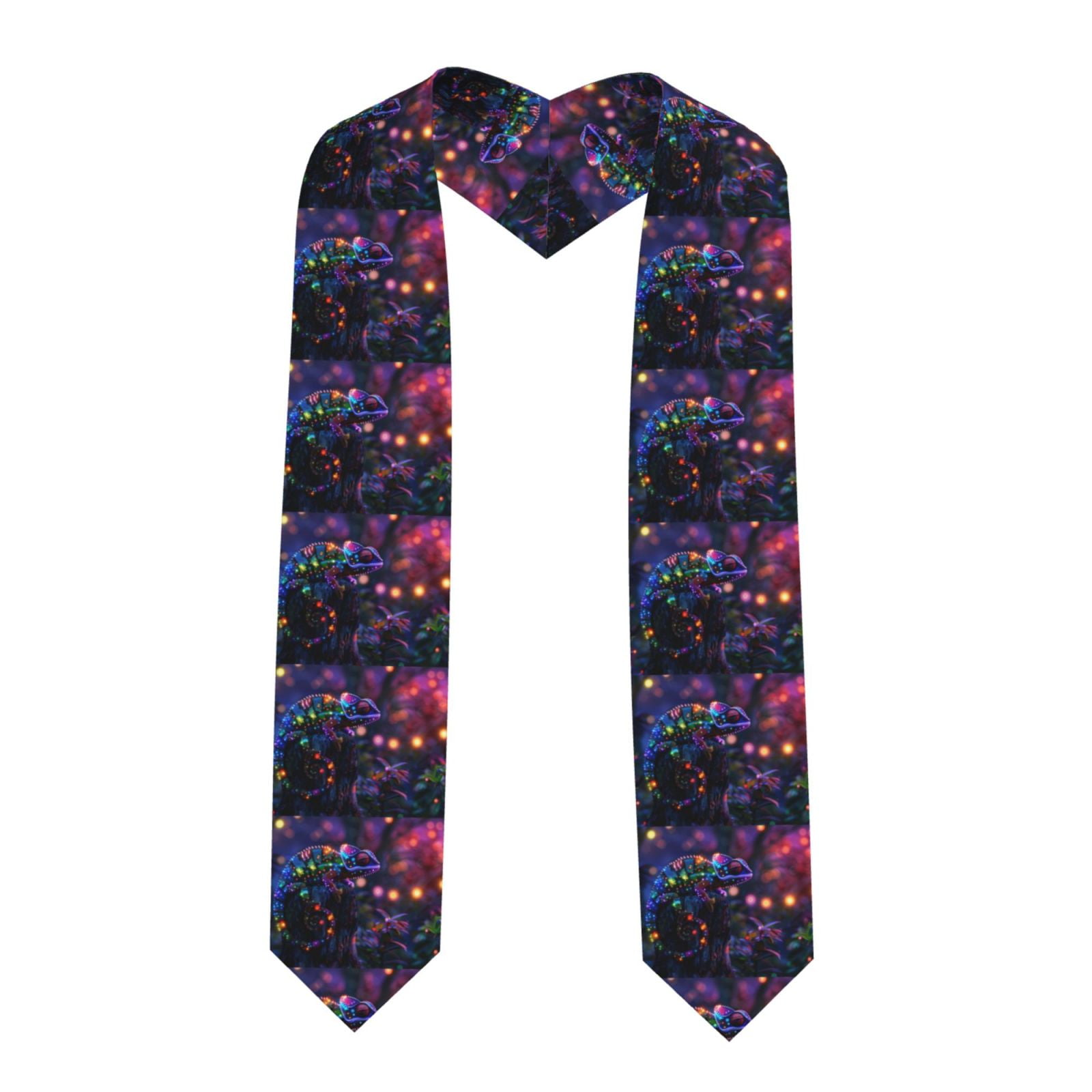 Rateoe Glowing Chameleon Fantasy Art Pattern Graduation Shawl Stole ...