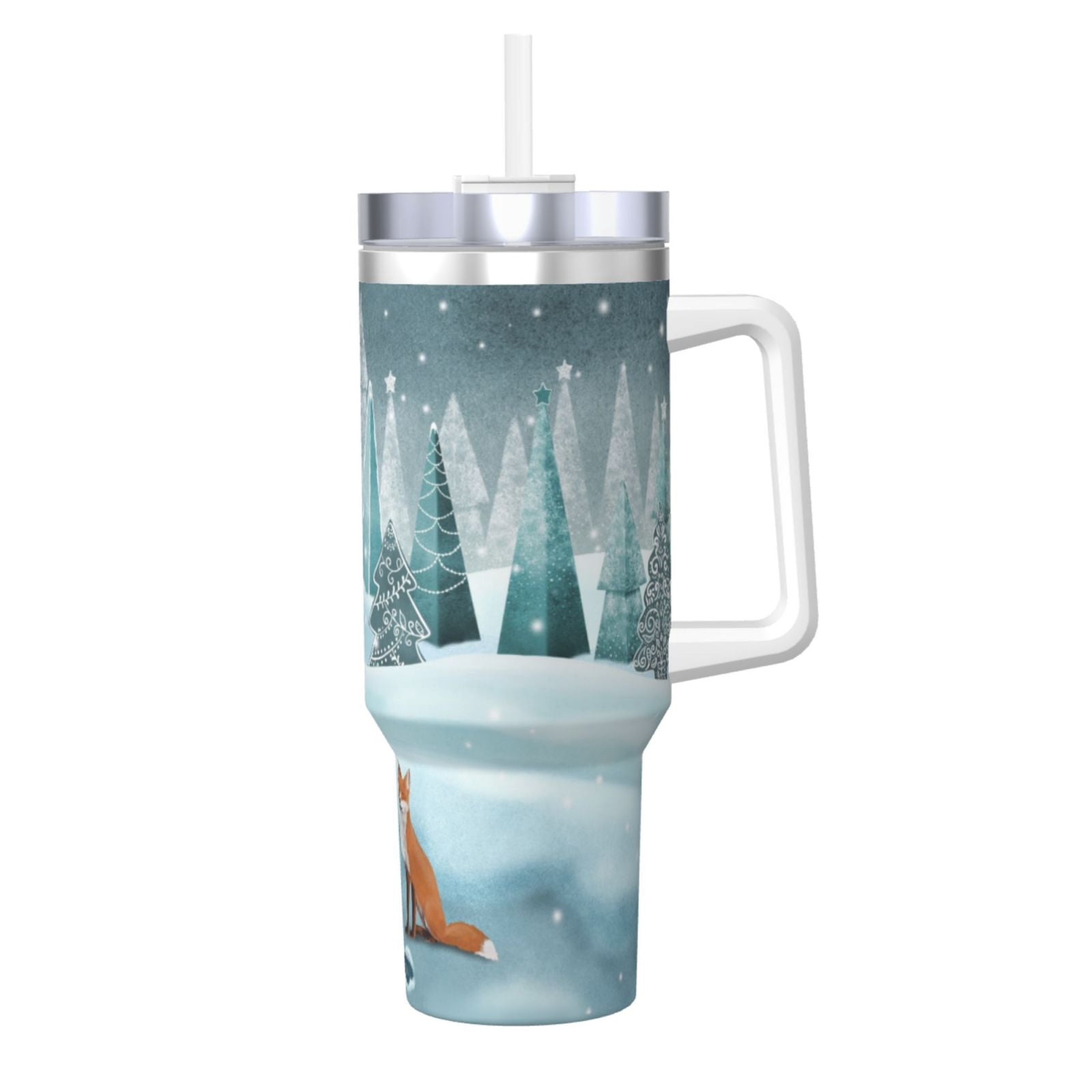 Rateoe Gnome And Red Fox Fishing Printed 40OZ Ice Bully With Handle ...