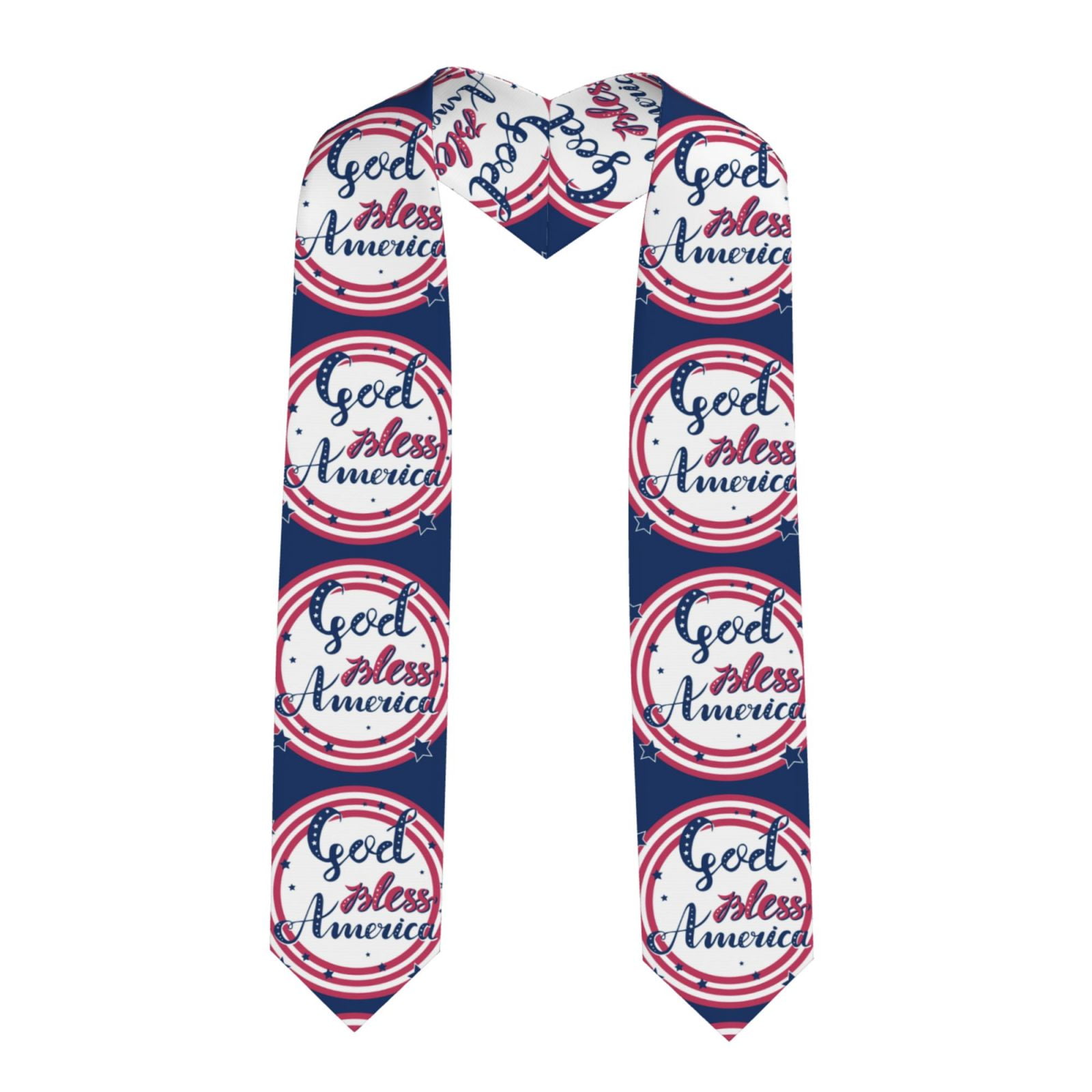 Rateoe God Bless America Patriotic Star Pattern Graduation Shawl Stole ...