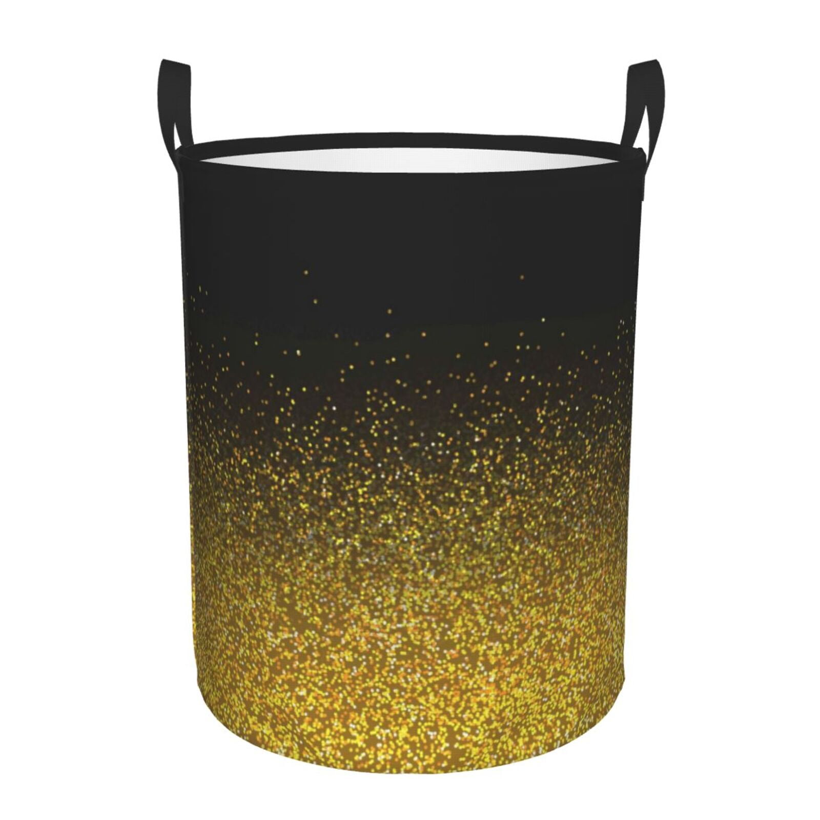 Rateoe Gold Glitter Gradient Pattern Round Laundry Hamper Basket, Tall ...
