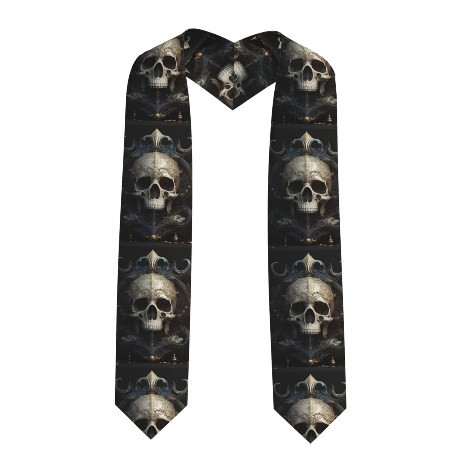 Rateoe Gold Pattern Skull Pattern Graduation Shawl Stole – Elegant ...