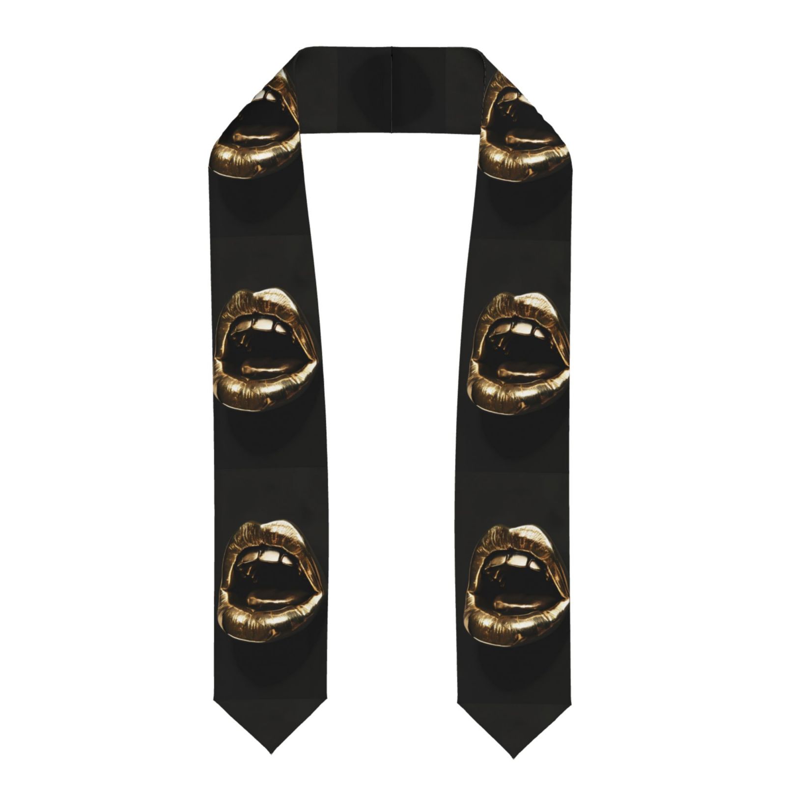 Rateoe Golden Lips Modern Sculpture Pattern Graduation Shawl Stole ...