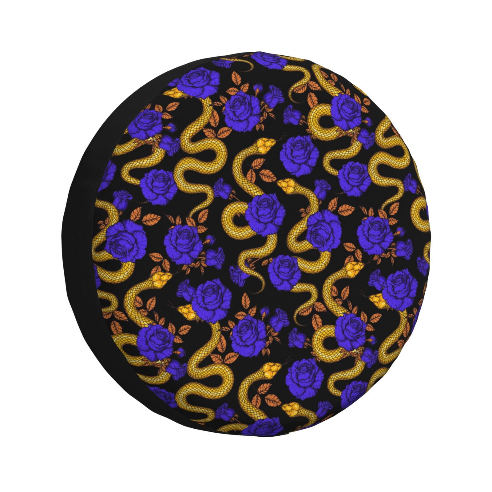 Rateoe Golden Snake And Purple Rose Pattern Tire Cover Wheel Protectors ...