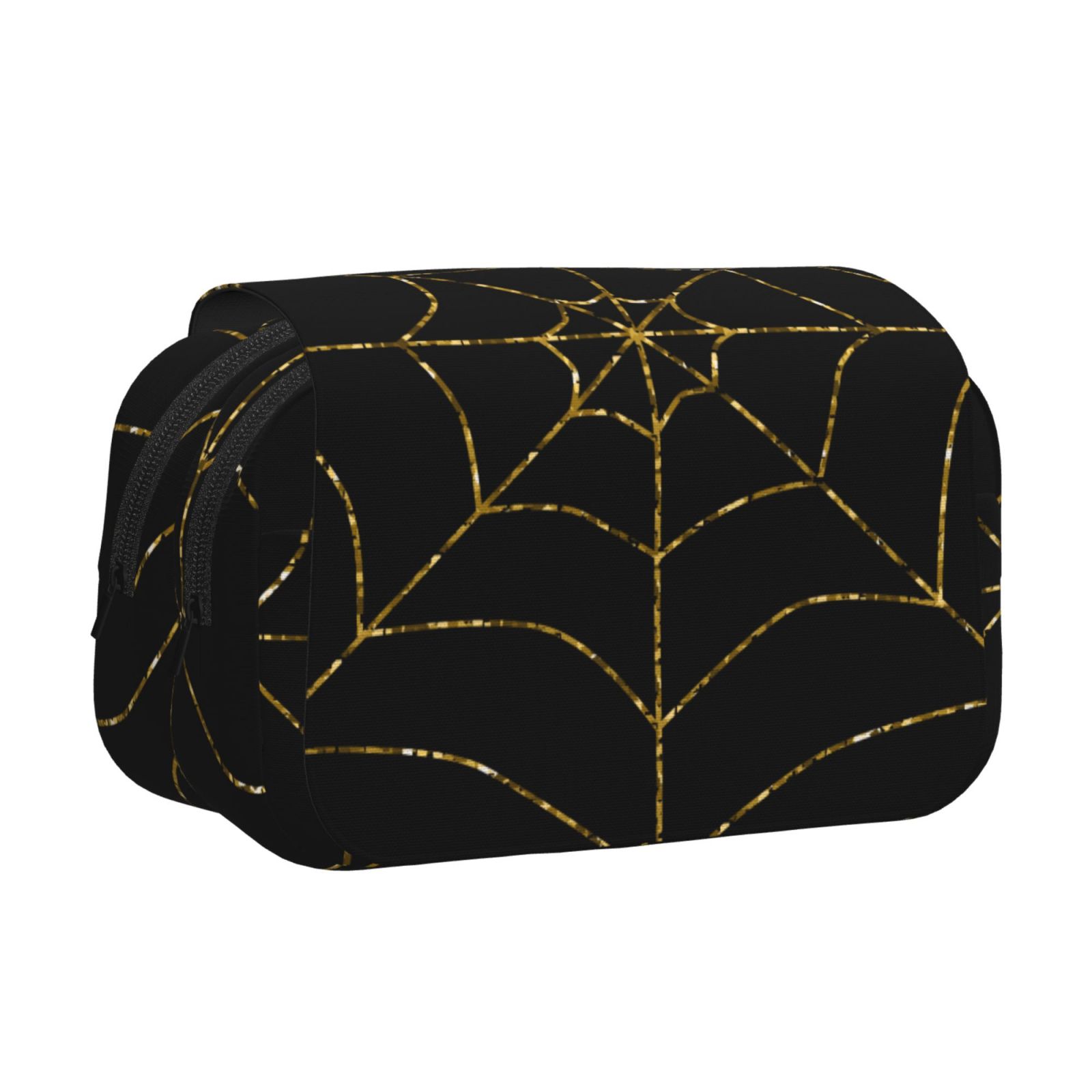 Rateoe Golden Spider Web Pattern Double Clamshell Pen Case, Storage ...