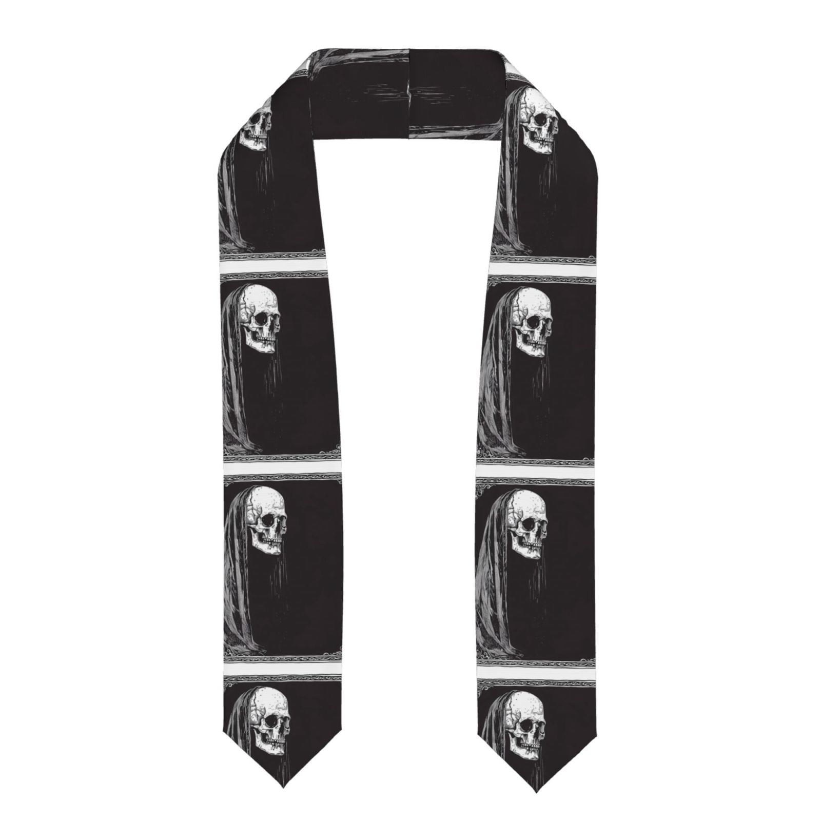 Rateoe Gothic Skull Drape Pattern Graduation Shawl Stole – Elegant ...