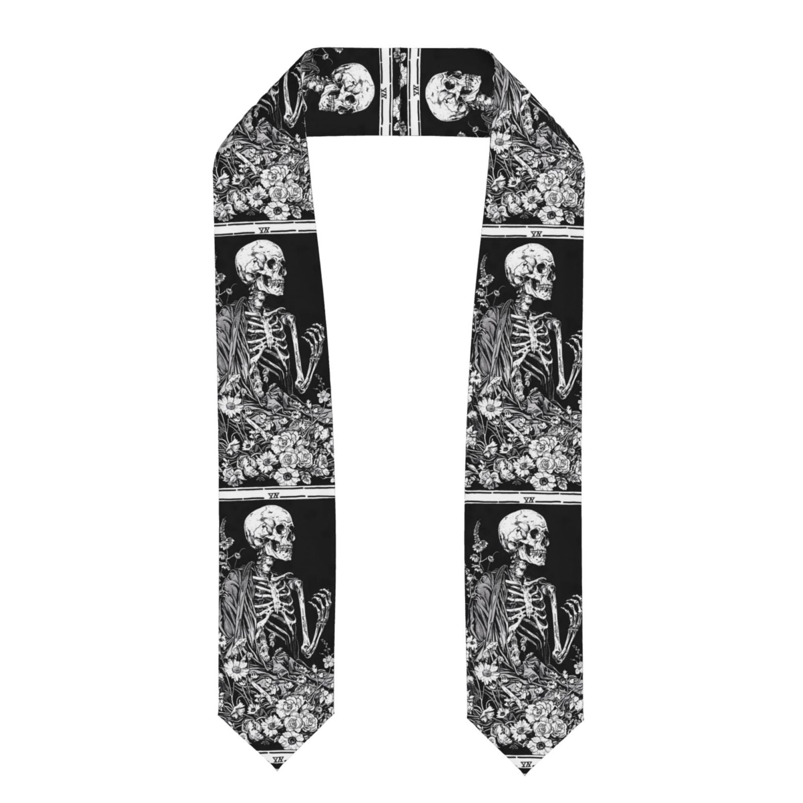 Rateoe Gothic Skull Floral Art Pattern Graduation Shawl Stole – Elegant ...