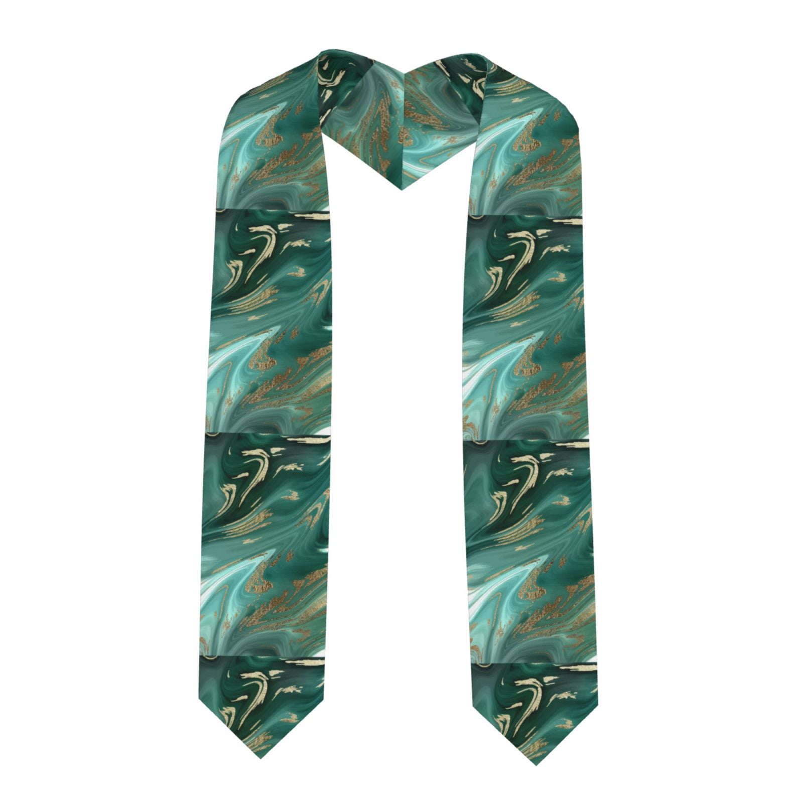 Rateoe Green And Gold Marble Pattern Graduation Shawl Stole – Elegant ...