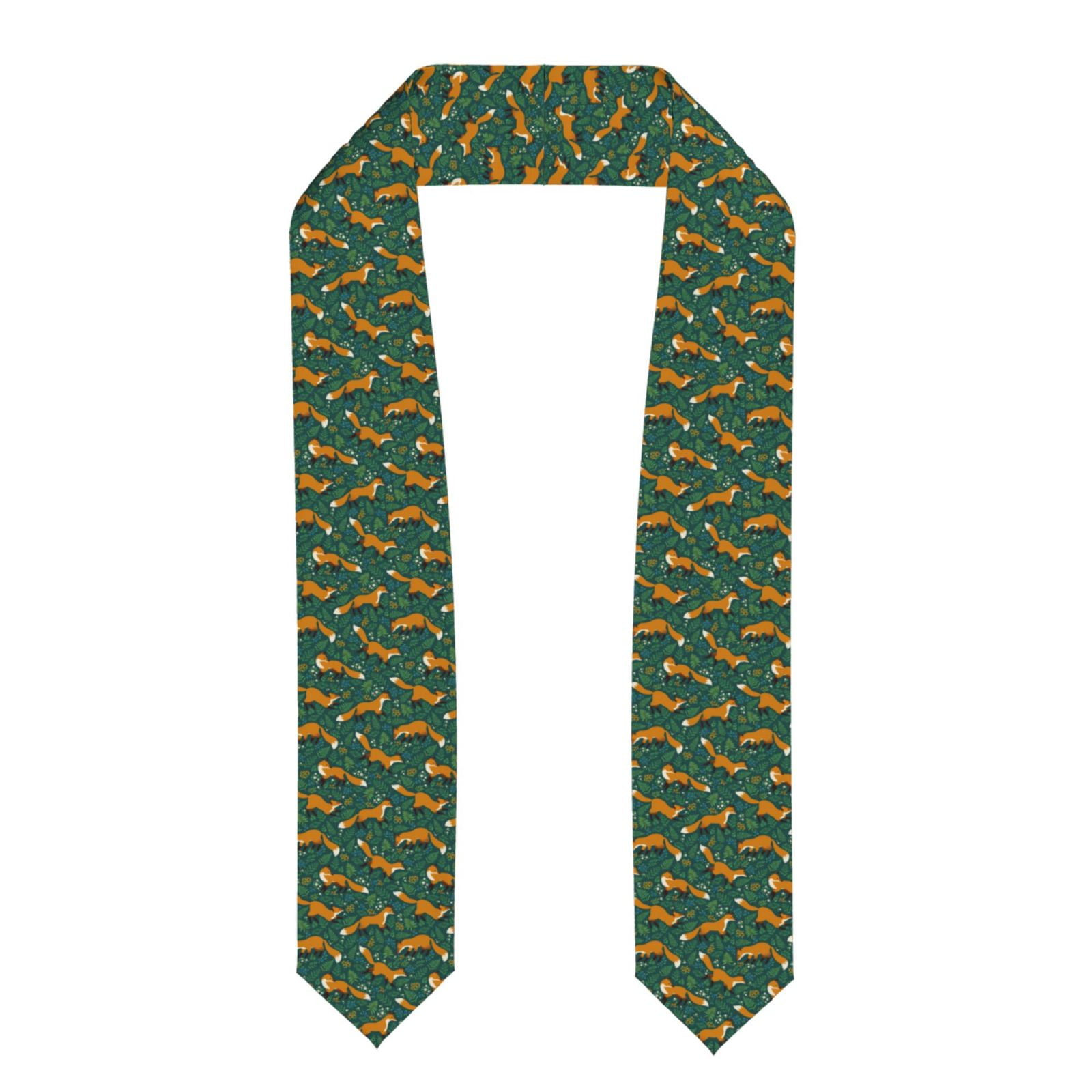 Rateoe Green Plants with Fox Pattern Graduation Shawl Stole – Elegant ...