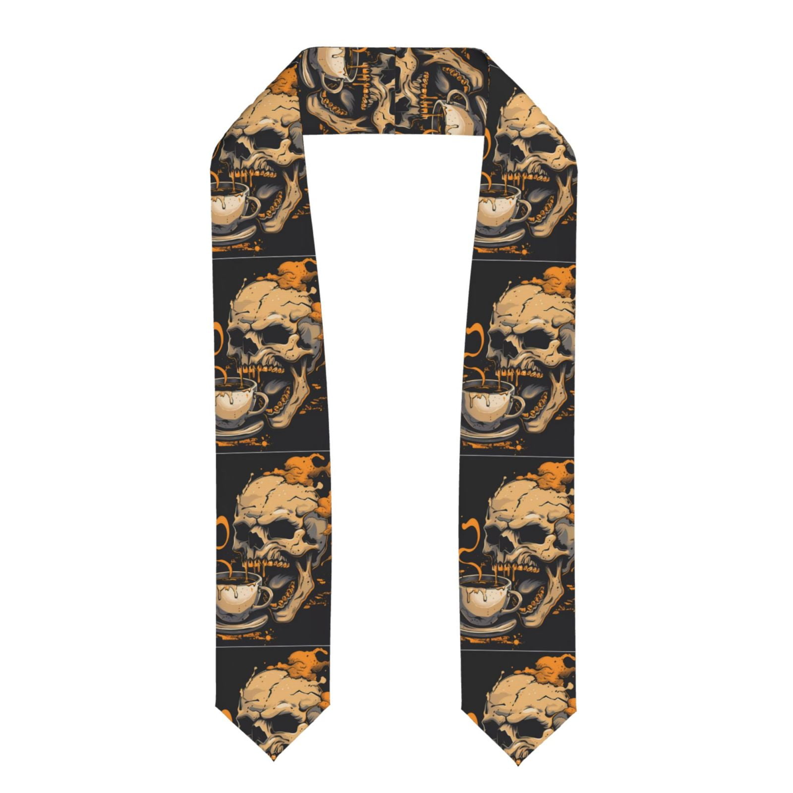 Rateoe Grim Coffee Skull Pattern Graduation Shawl Stole – Elegant Stole ...