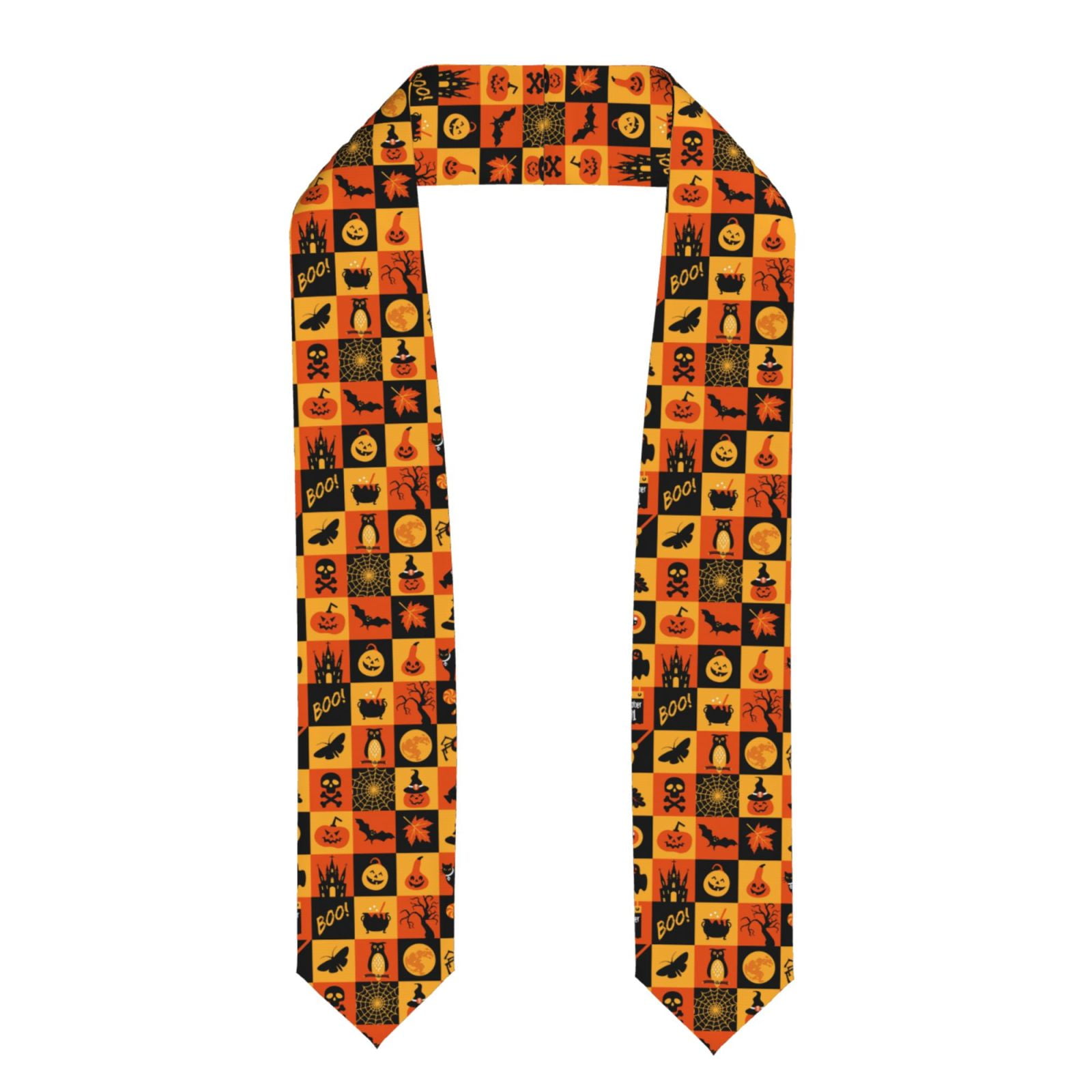Rateoe Halloween Banner Symbols Pattern Graduation Shawl Stole ...