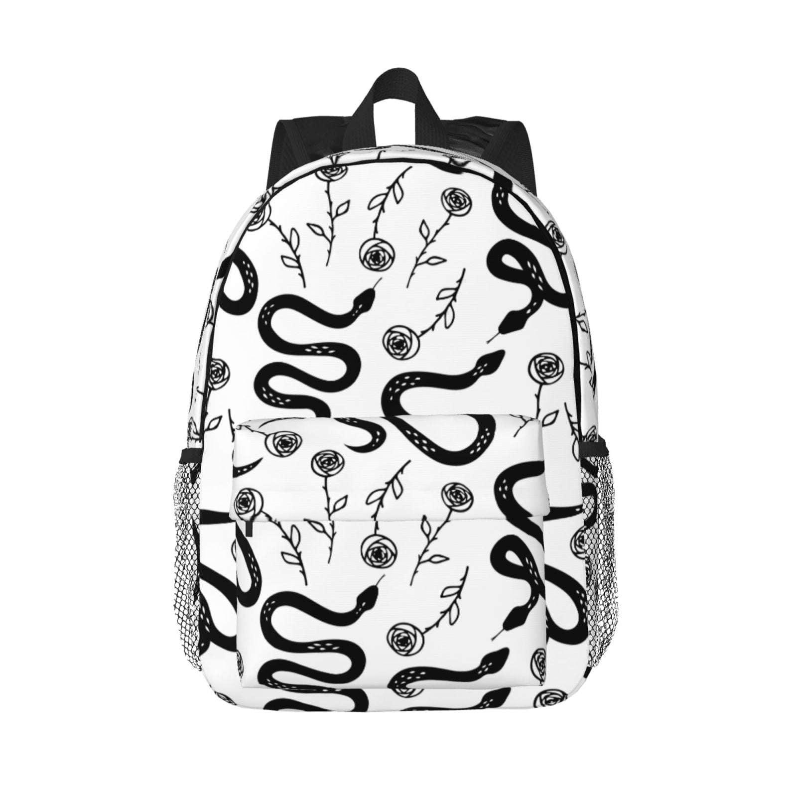 Rateoe Hand Drawn Snake Pattern Student Backpack Water-resistant ...