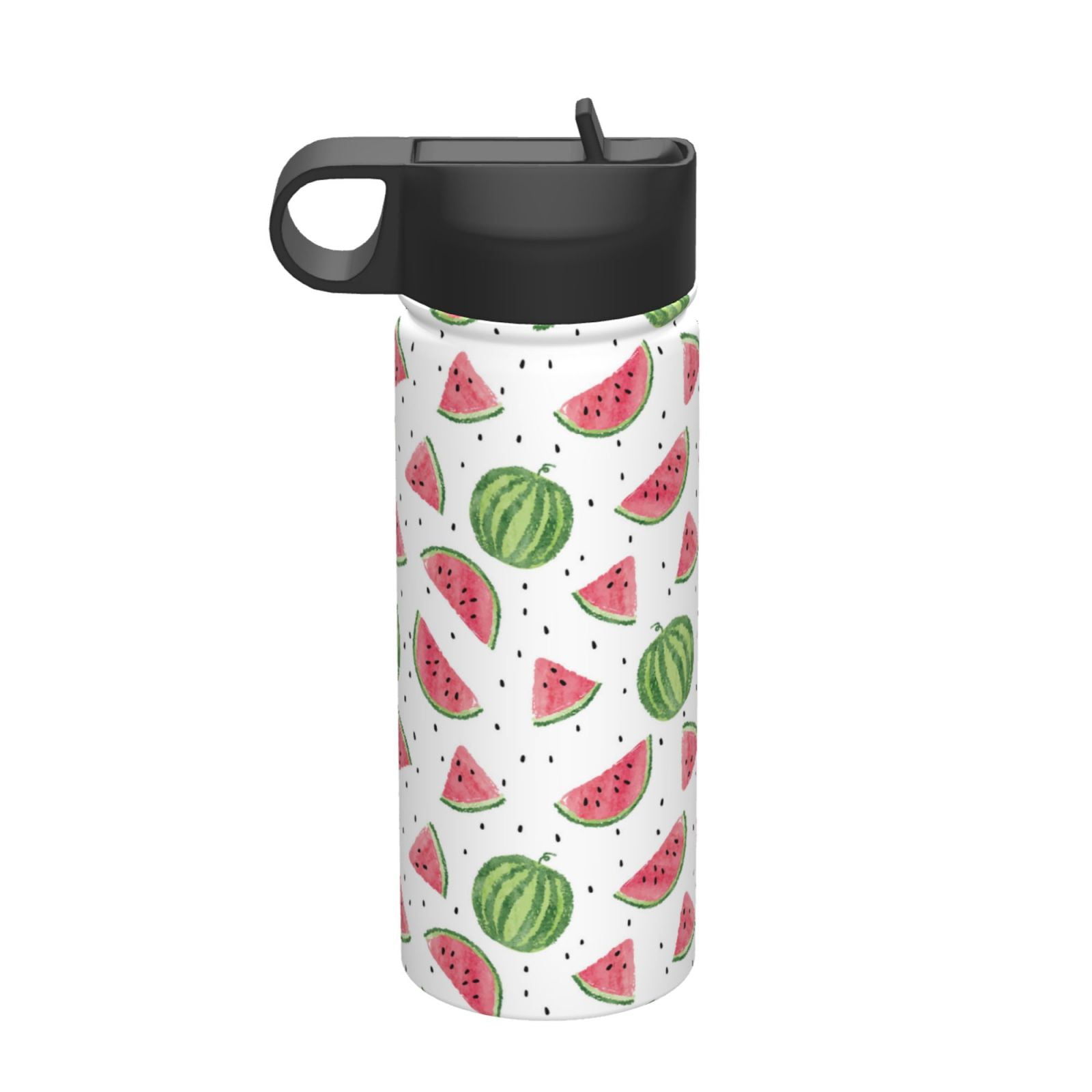 Rateoe Hand Drawn Watermelon Printed 18oz Sports Insulated Water Bottle ...