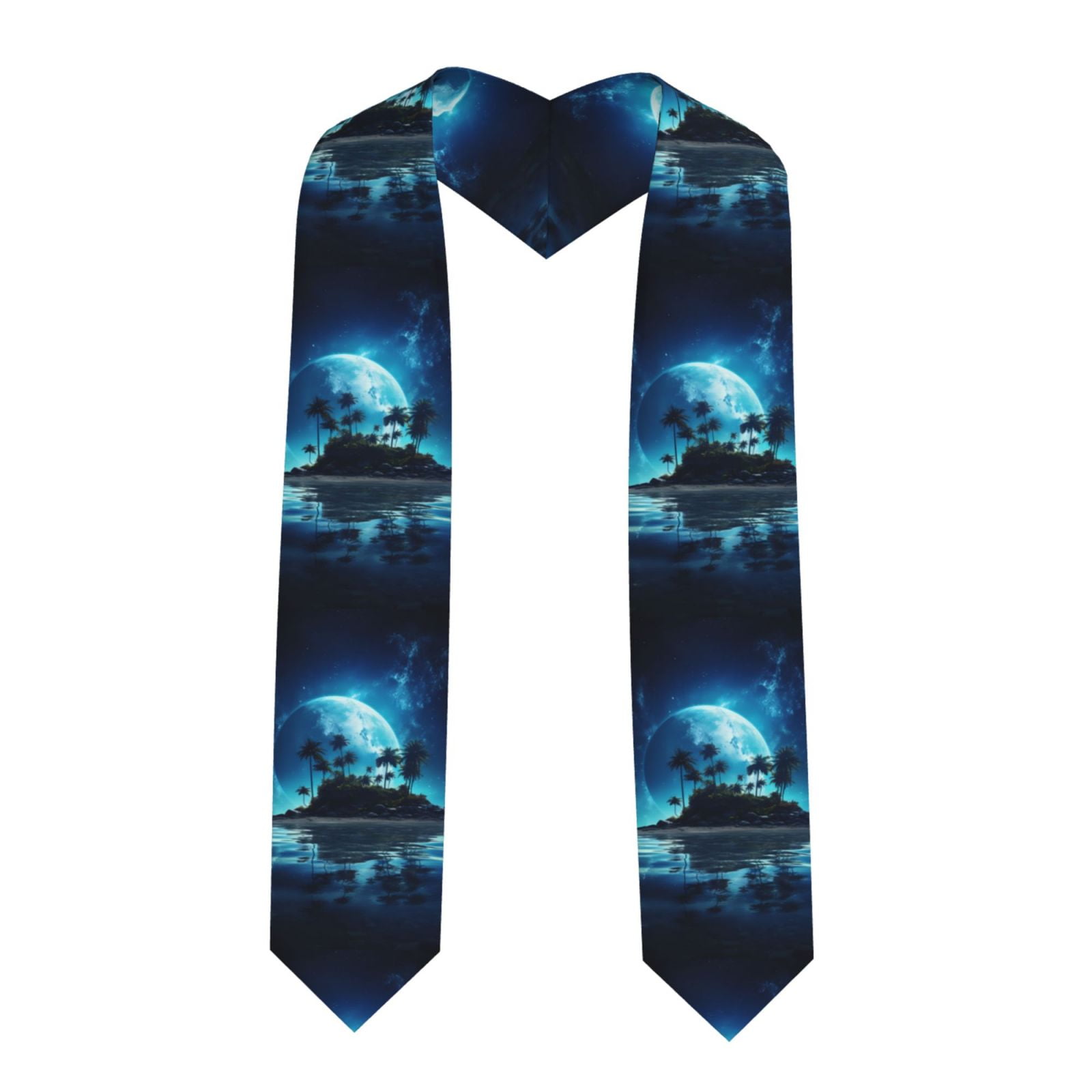 Rateoe Hawaiian Beach Pirate Moon Pattern Graduation Shawl Stole ...